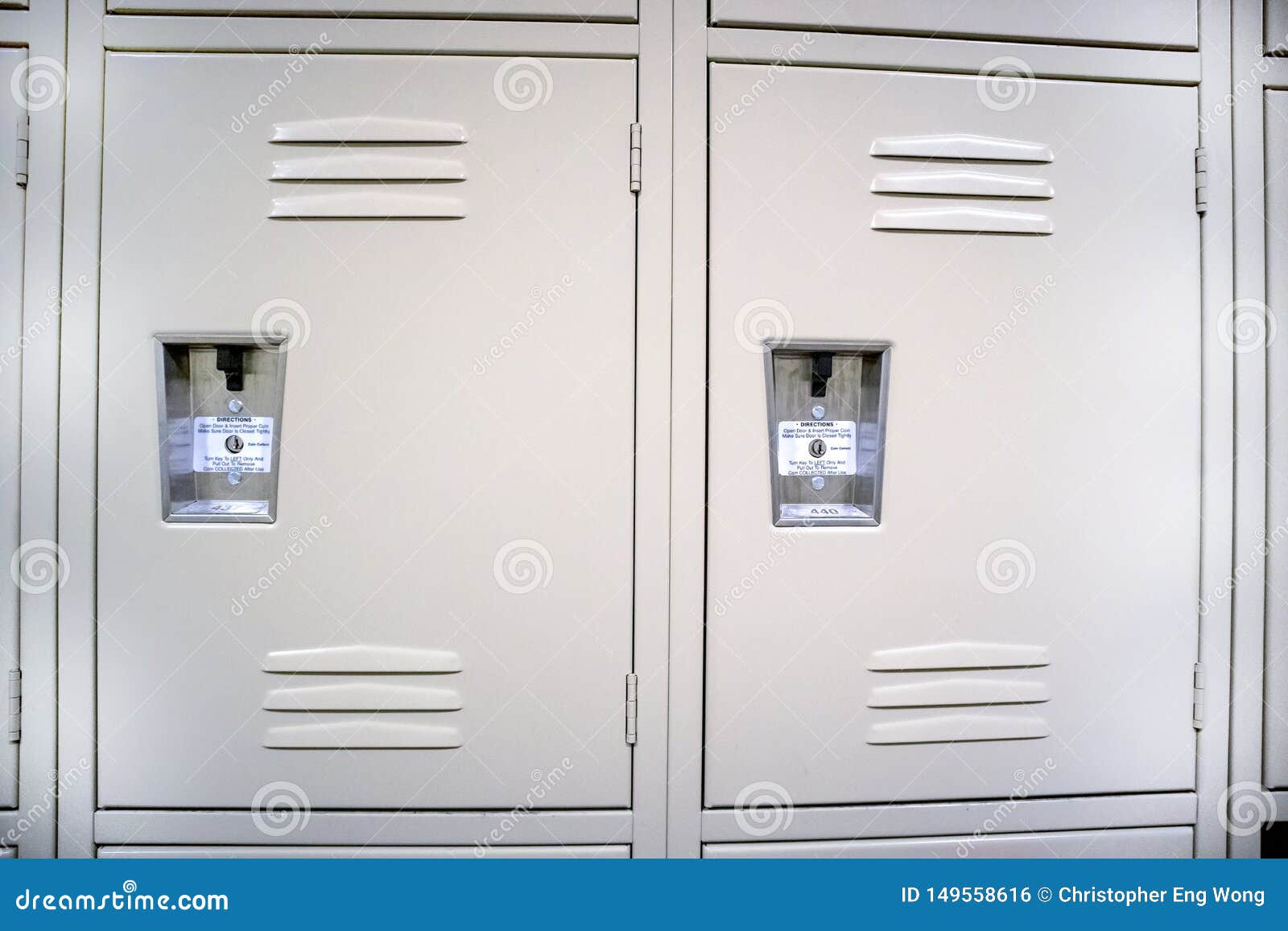 Metal Locker Doors Stand at the Ready Stock Photo - Image of lock ...