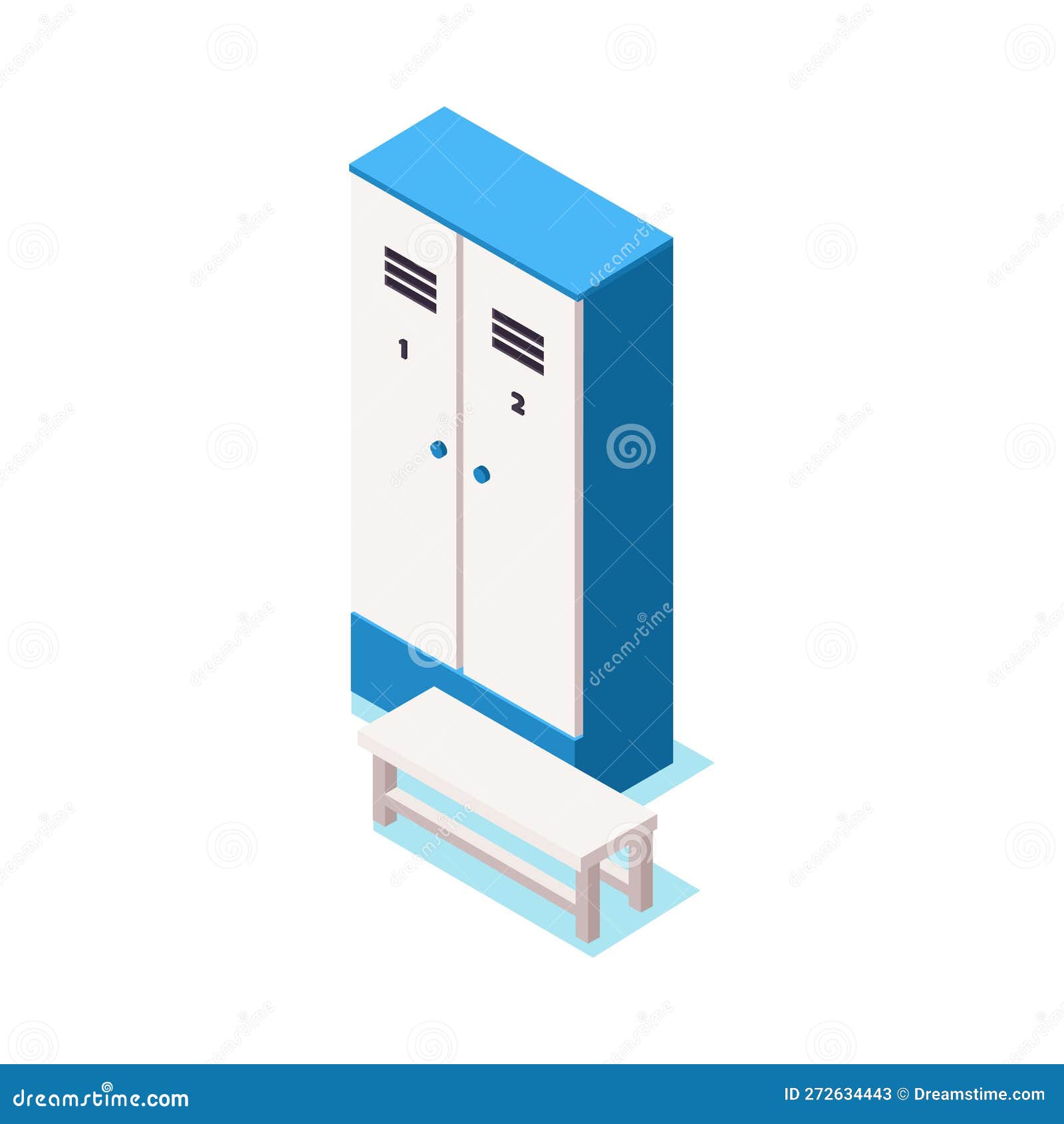 Locker Isometric Icon stock vector. Illustration of restroom - 272634443