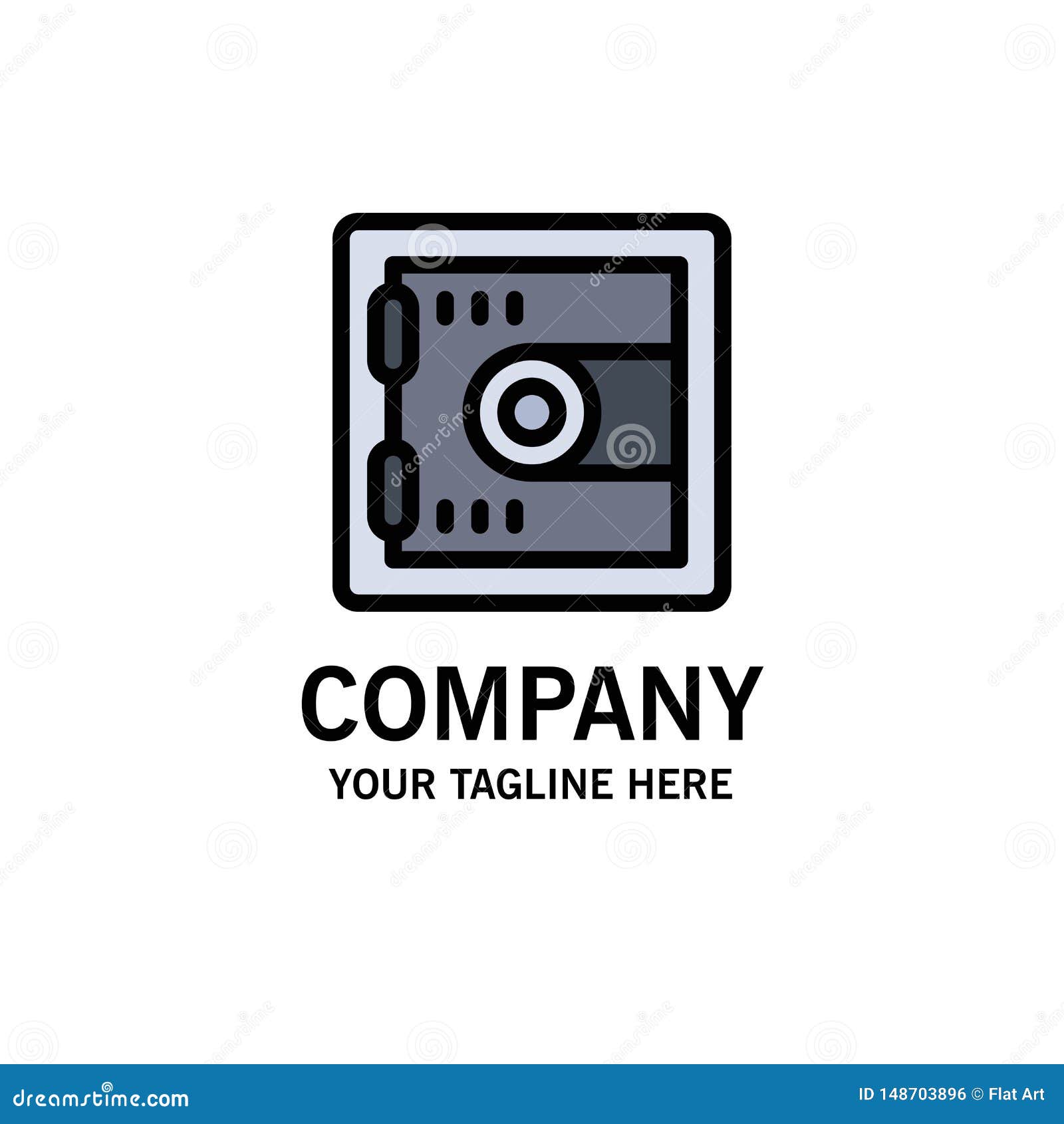 Locker, Lock, Motivation Business Logo Template. Flat Color Stock ...