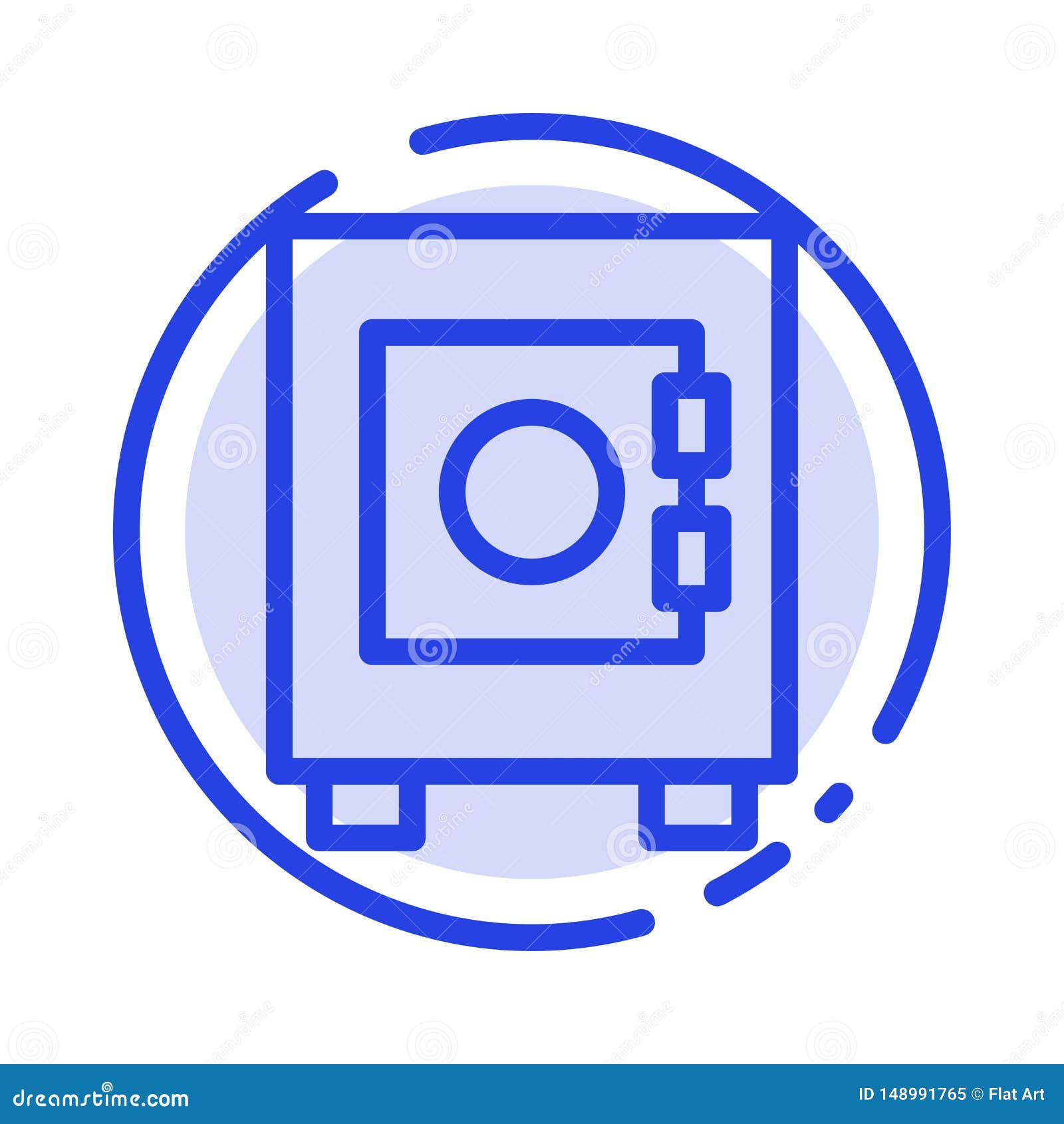Locker, Lock, User Blue Dotted Line Line Icon Stock Vector ...
