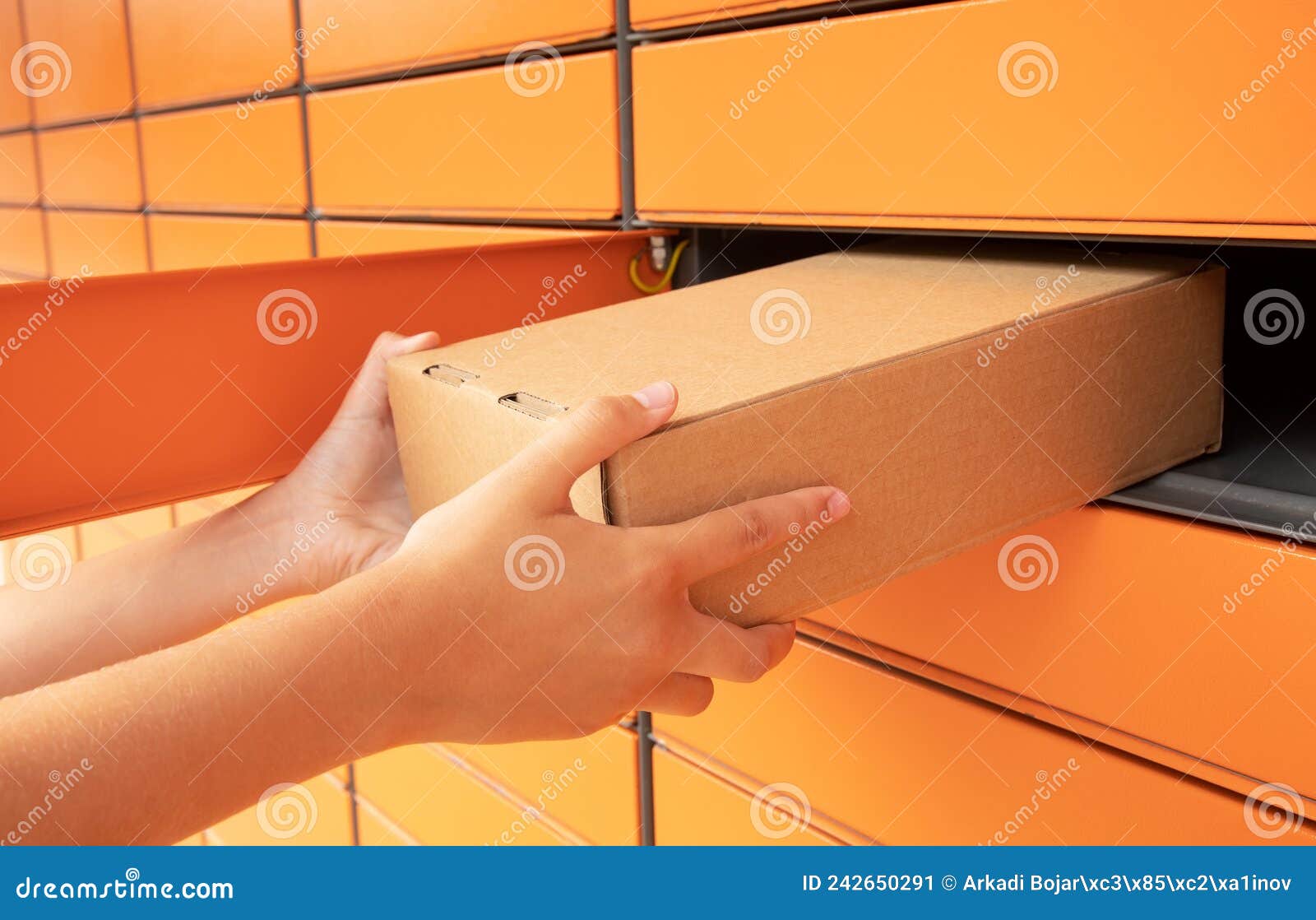 Locker Post Terminal, Parcel Pick Up Point Stock Image - Image of drop ...