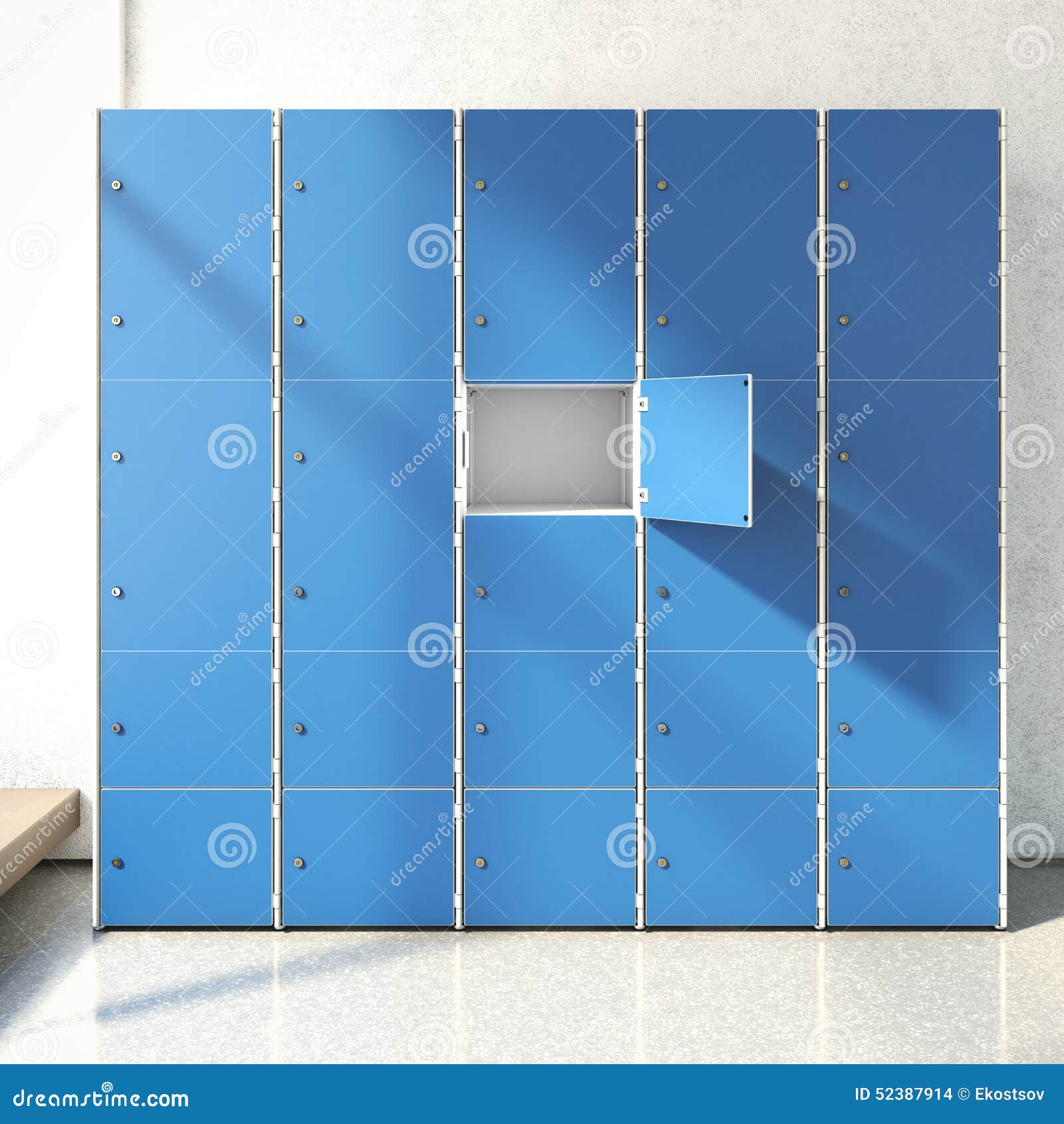 Locker Room. 3d rendering stock photo. Image of empty - 52387914