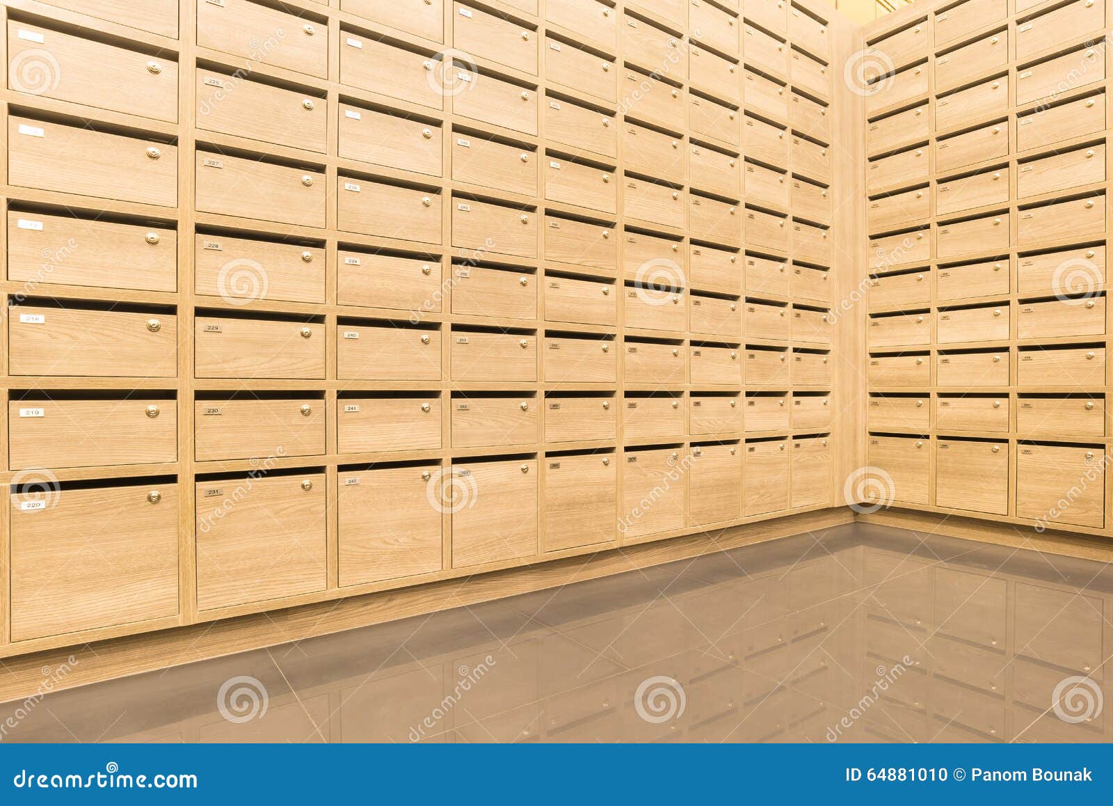 Locker Wooden MailBoxes Postal Stock Photo - Image of container, door ...