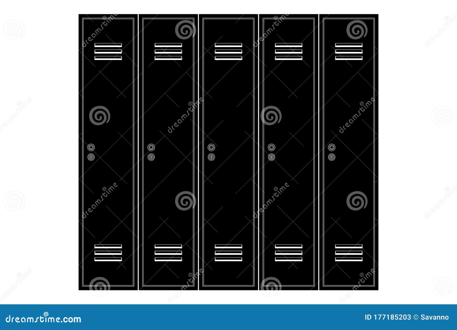 Lockers. Black Outline Drawing Cartoon Vector | CartoonDealer.com ...