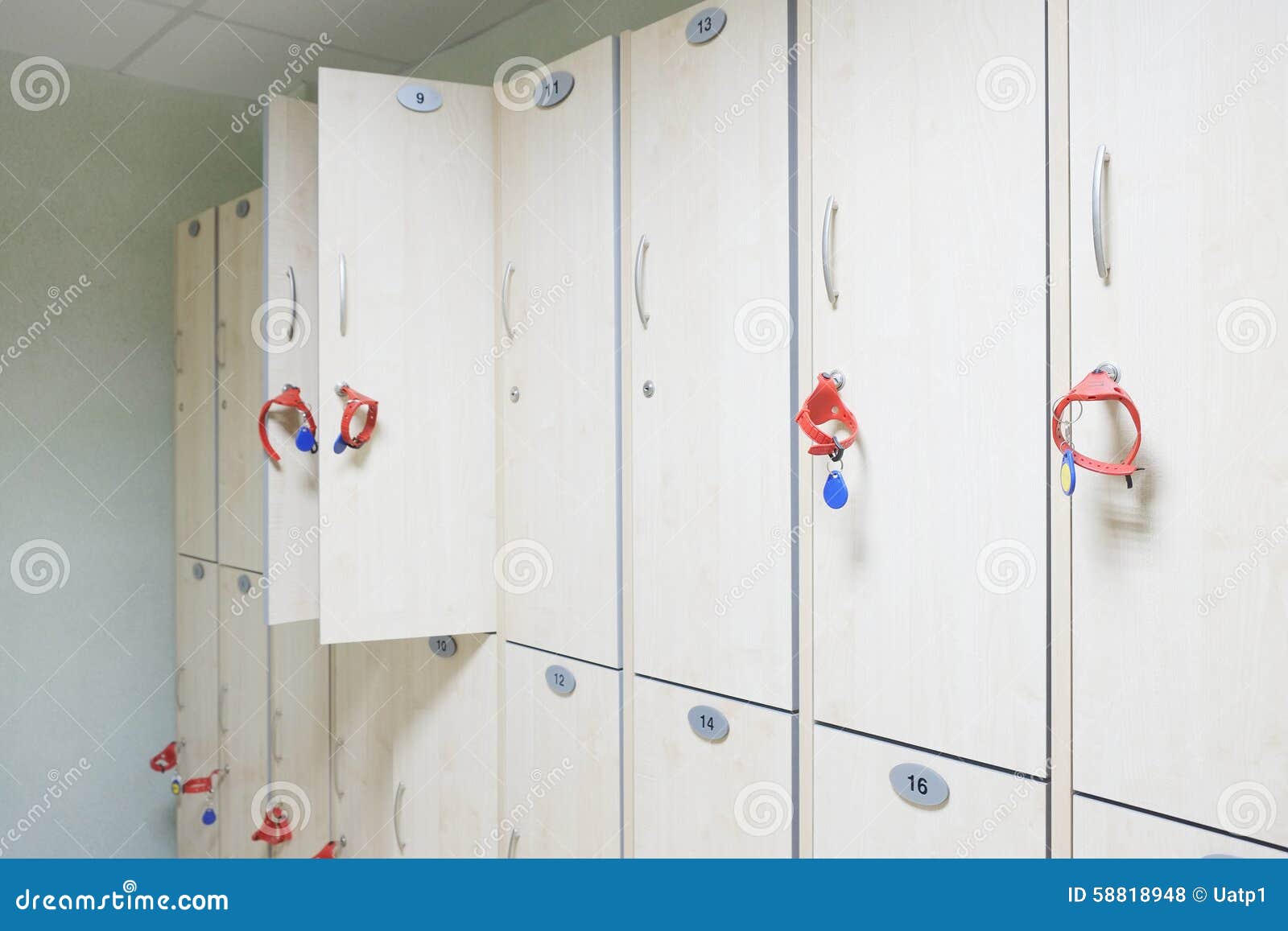 Lockers cabinets stock photo. Image of clothes, handle - 58818948