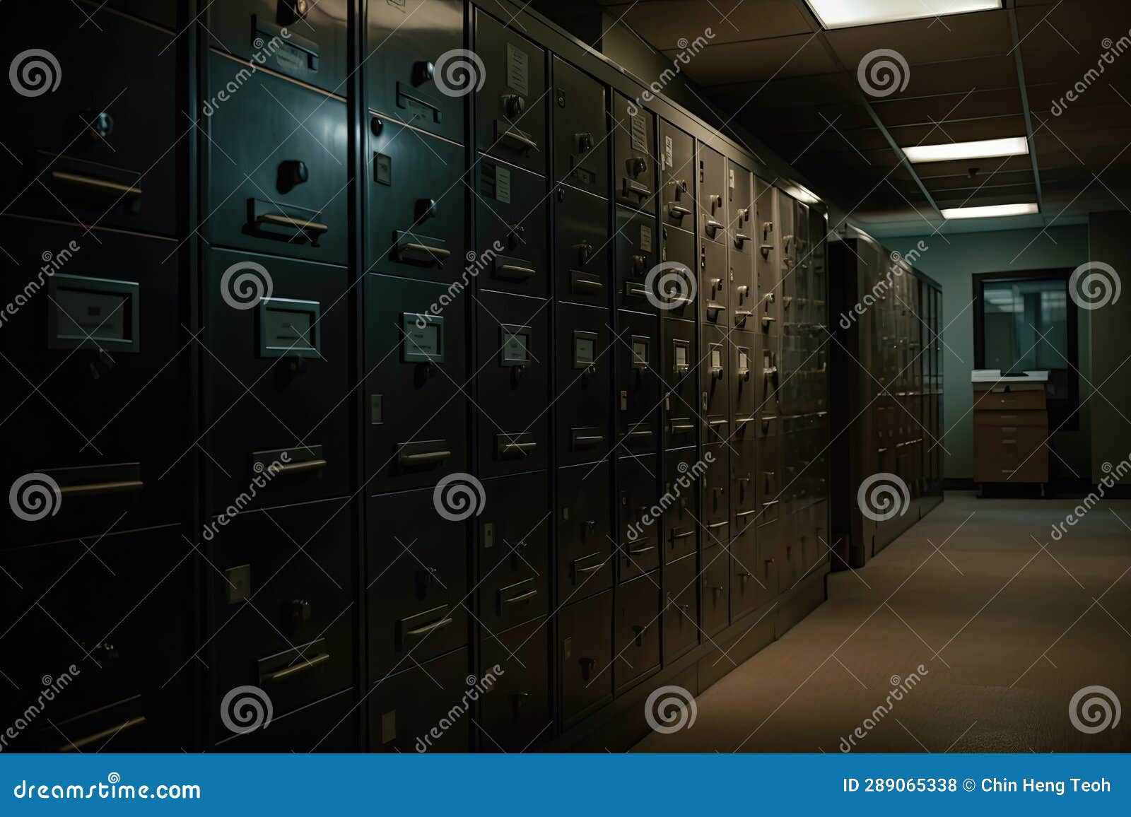 Lockers in a Corridor of an Office Building. Nobody Inside Stock Photo ...