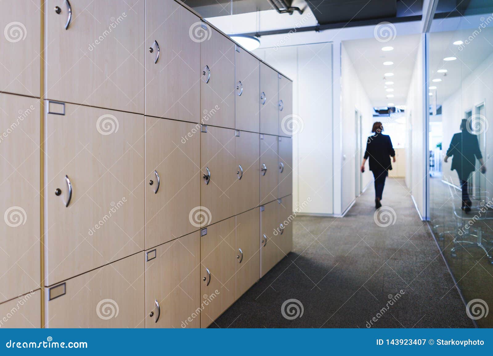 Lockers for Documents and Personal Items in the Workspace. Stock Image ...