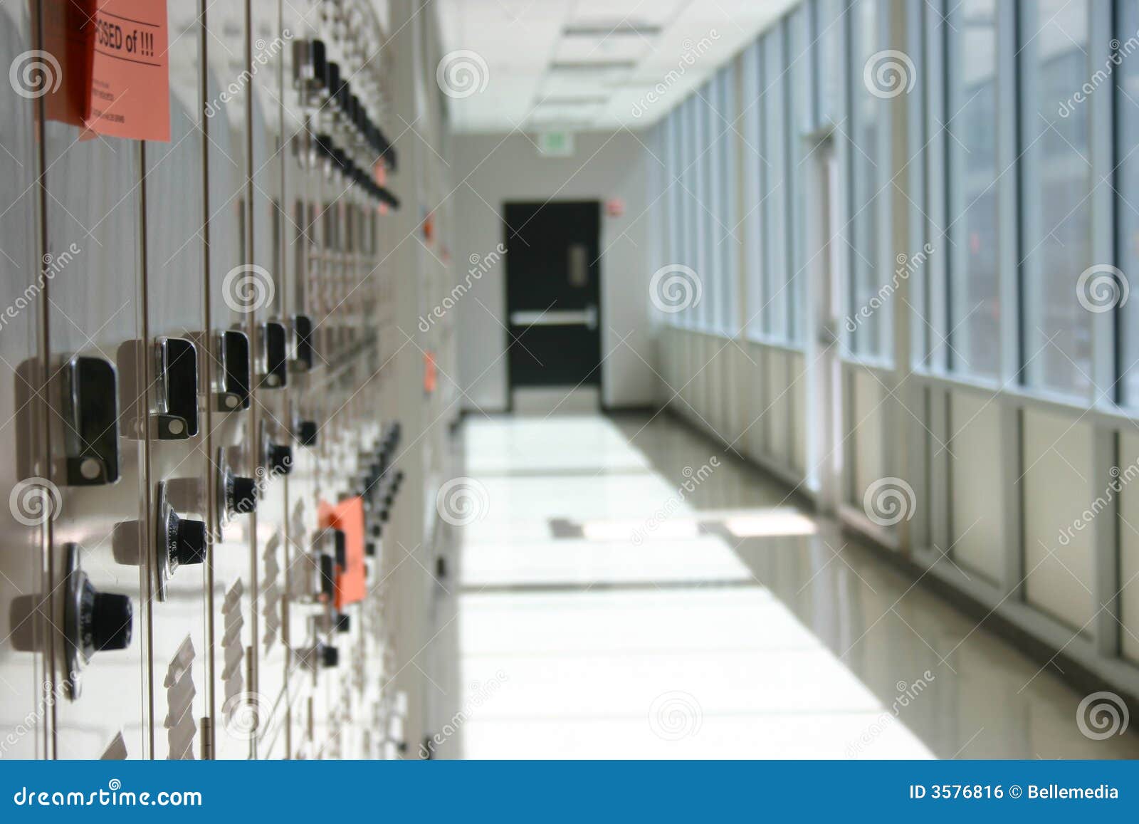 Lockers in hallway stock photo. Image of conformity, education - 3576816