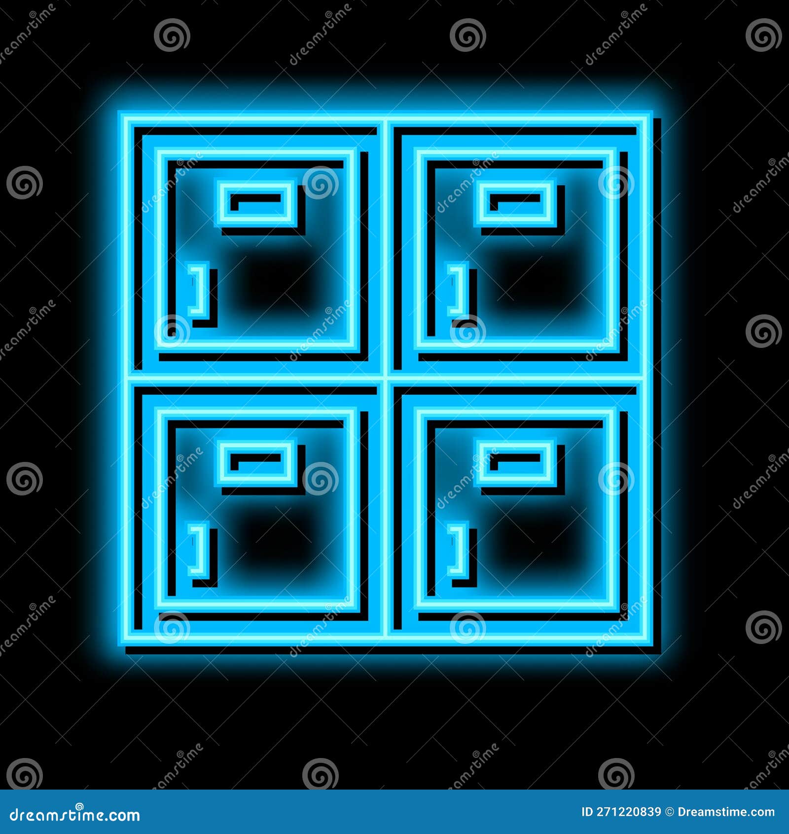 Lockers Kindergarten Neon Glow Icon Illustration Stock Vector ...