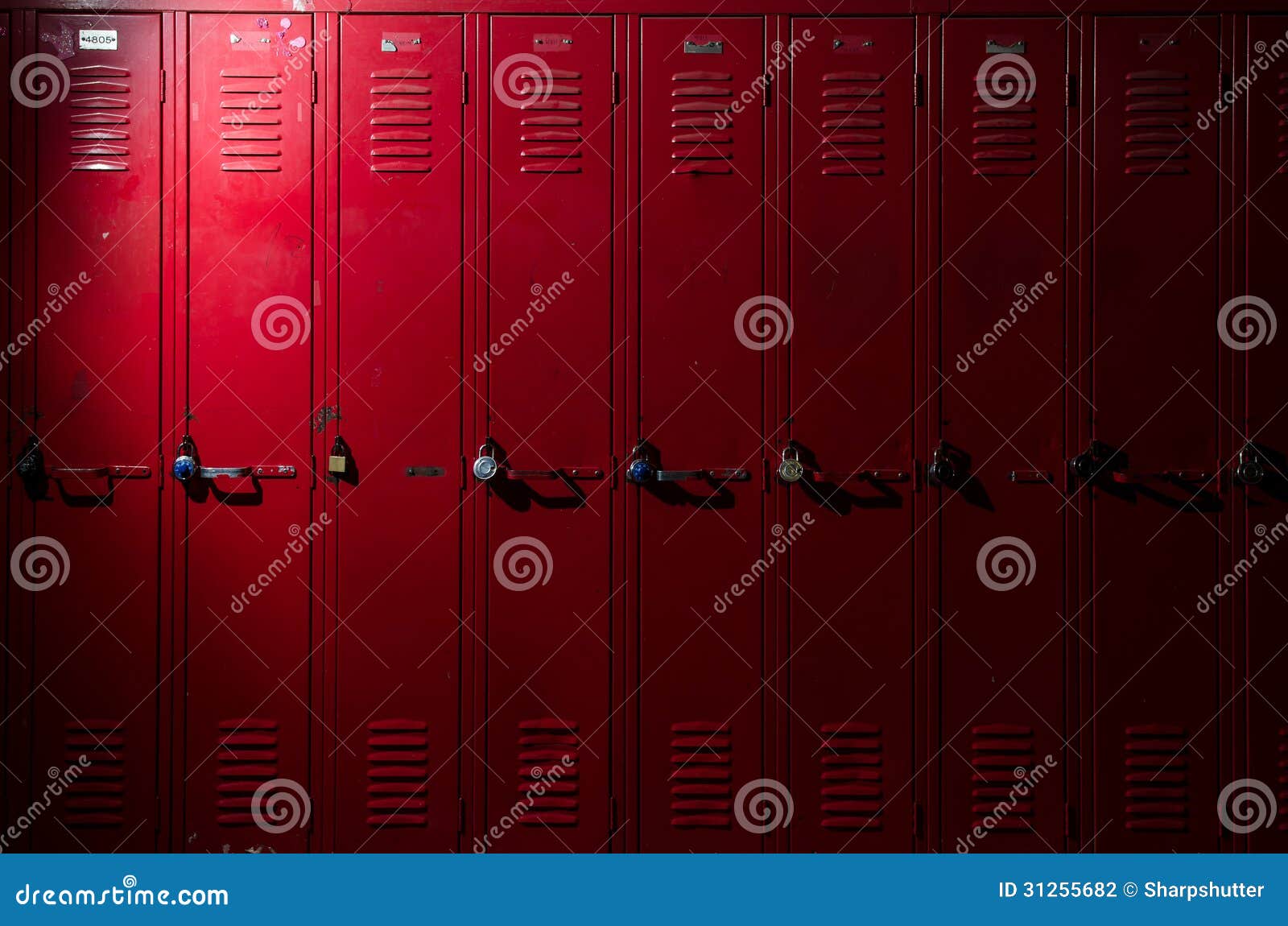 Lockers with Light stock photo. Image of high, light - 31255682