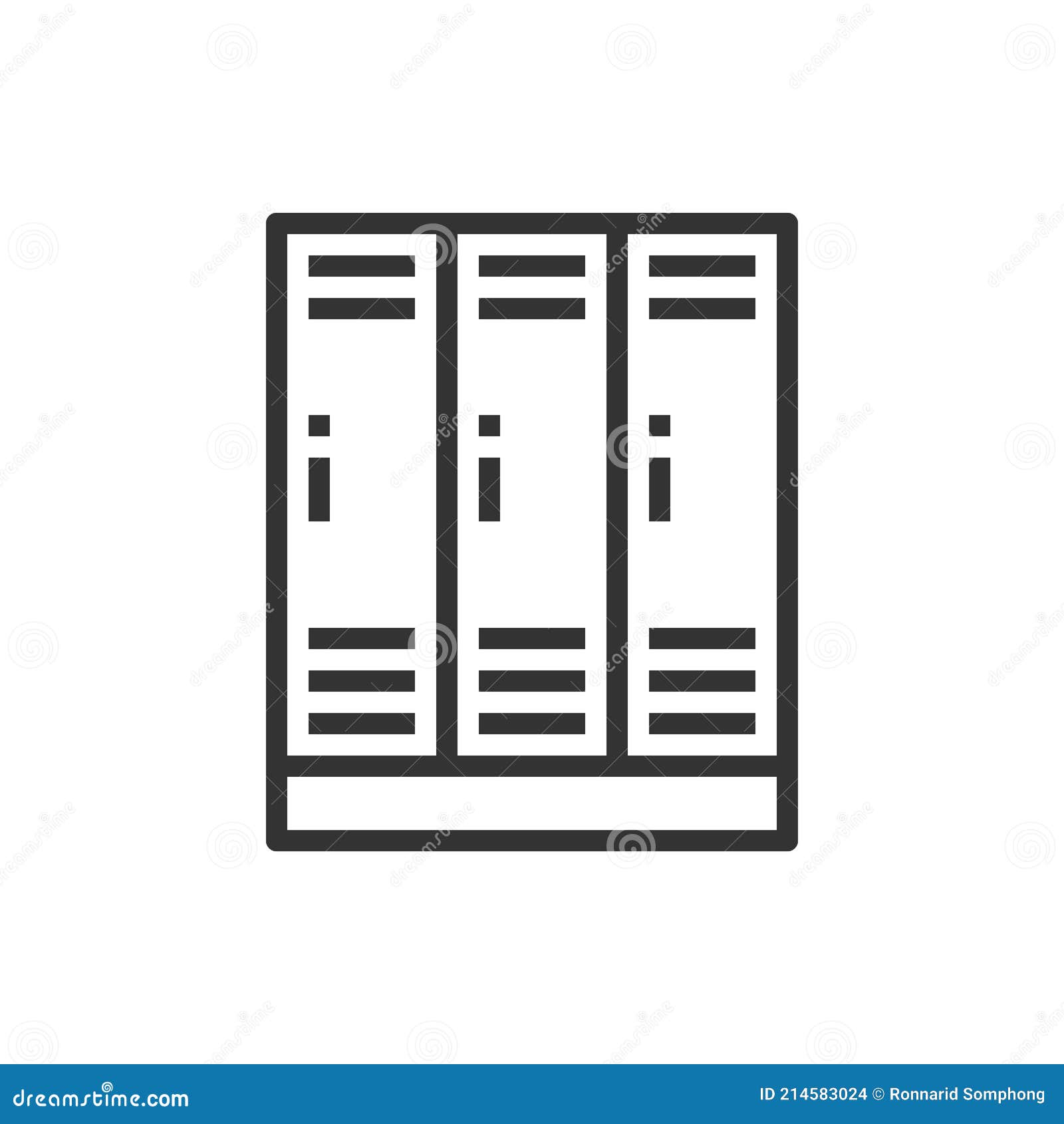 Lockers Line Icon Vector Illustration Stock Vector - Illustration of ...