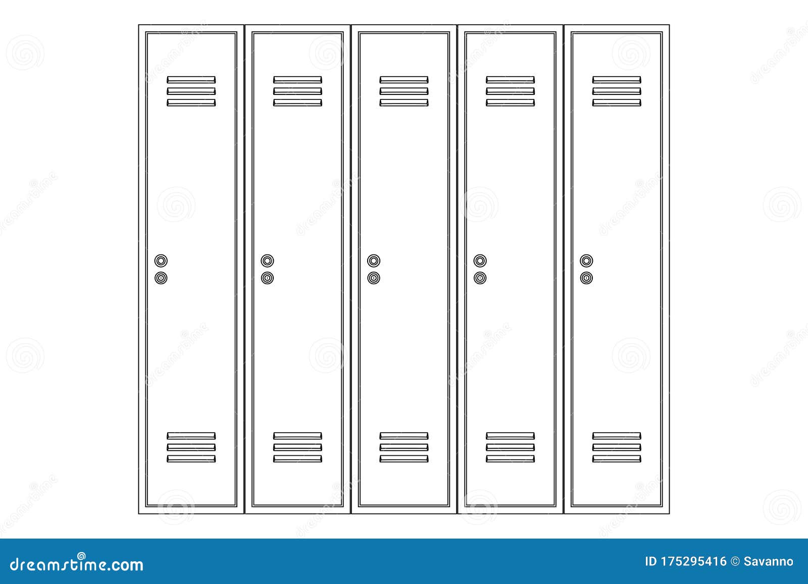 Lockers. Outline Drawing Vector Illustration | CartoonDealer.com #175295416