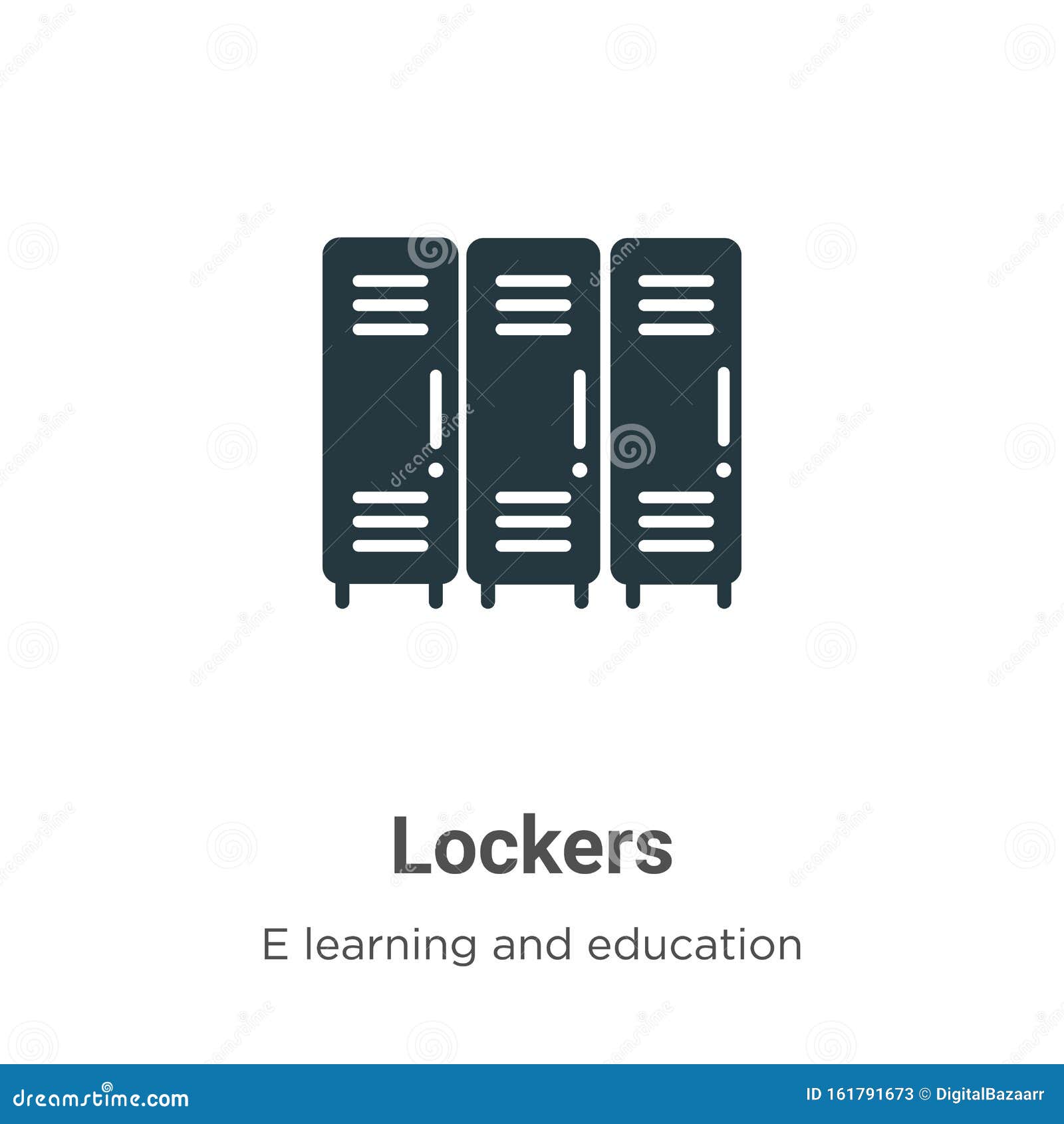 Lockers Vector Icon on White Background. Flat Vector Lockers Icon ...