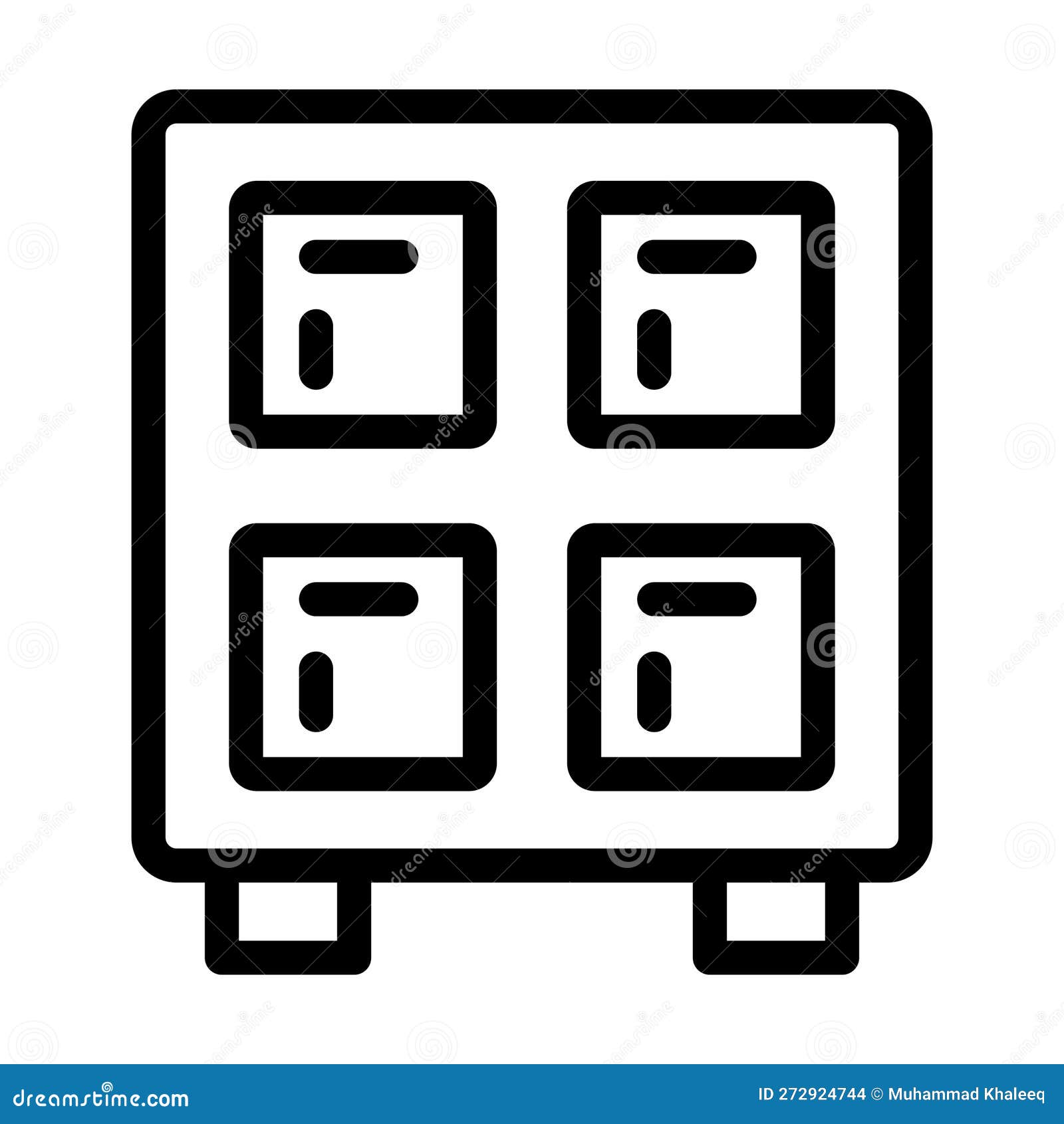Lockers Vector Thick Line Icon for Personal and Commercial Use Stock ...