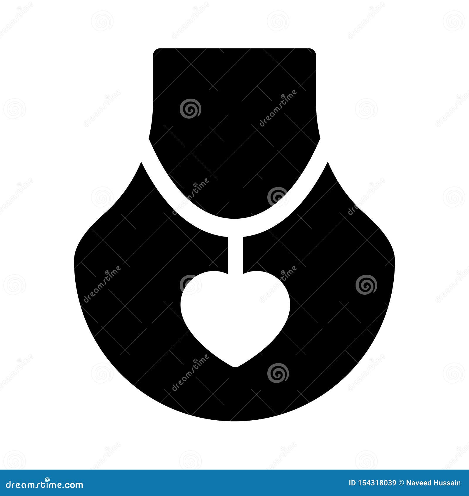 Locket Glyph Flat Vector Icon Stock Vector - Illustration of gift ...