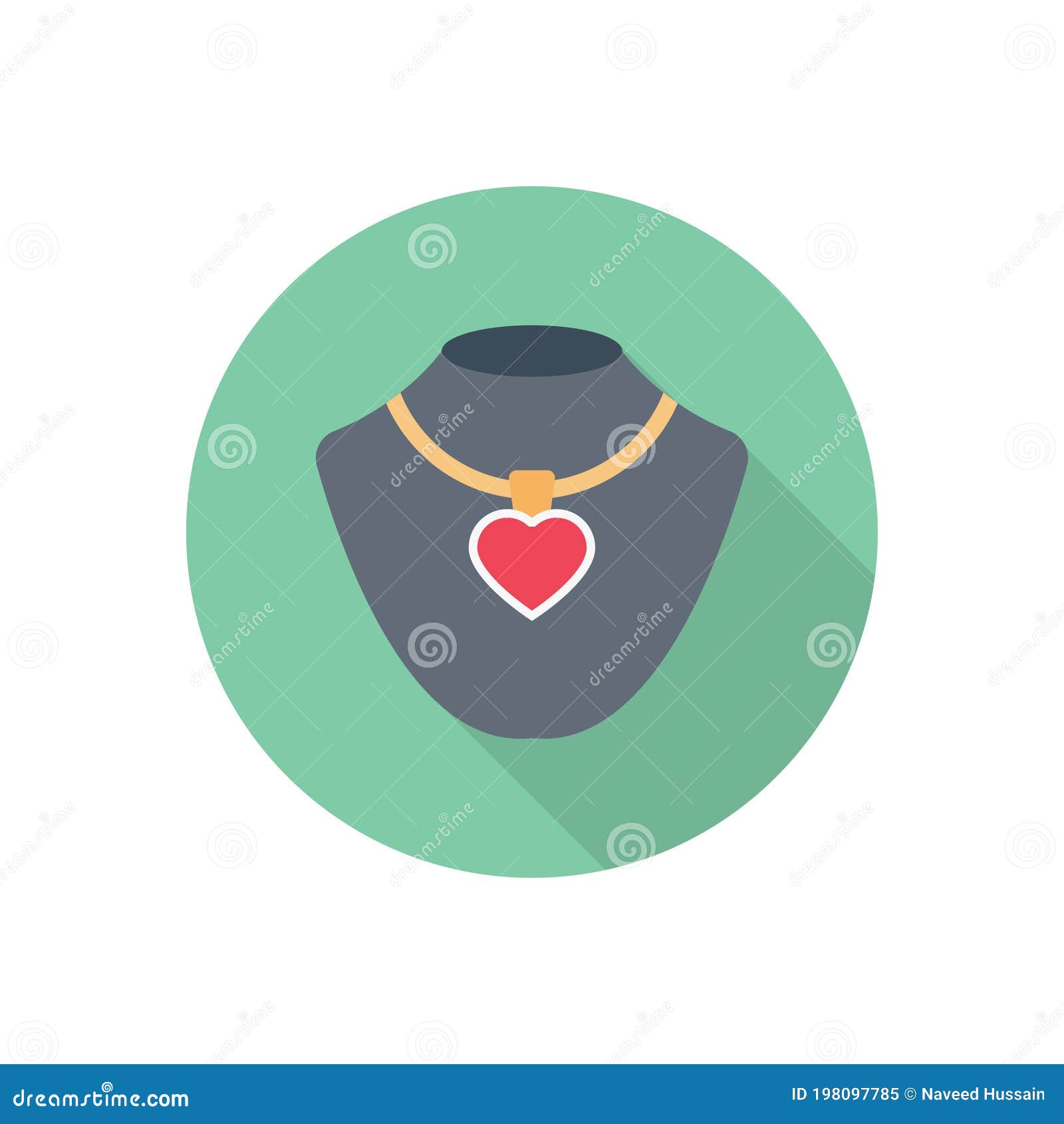Locket Vector Flat Color Icon Stock Vector - Illustration of accessory ...
