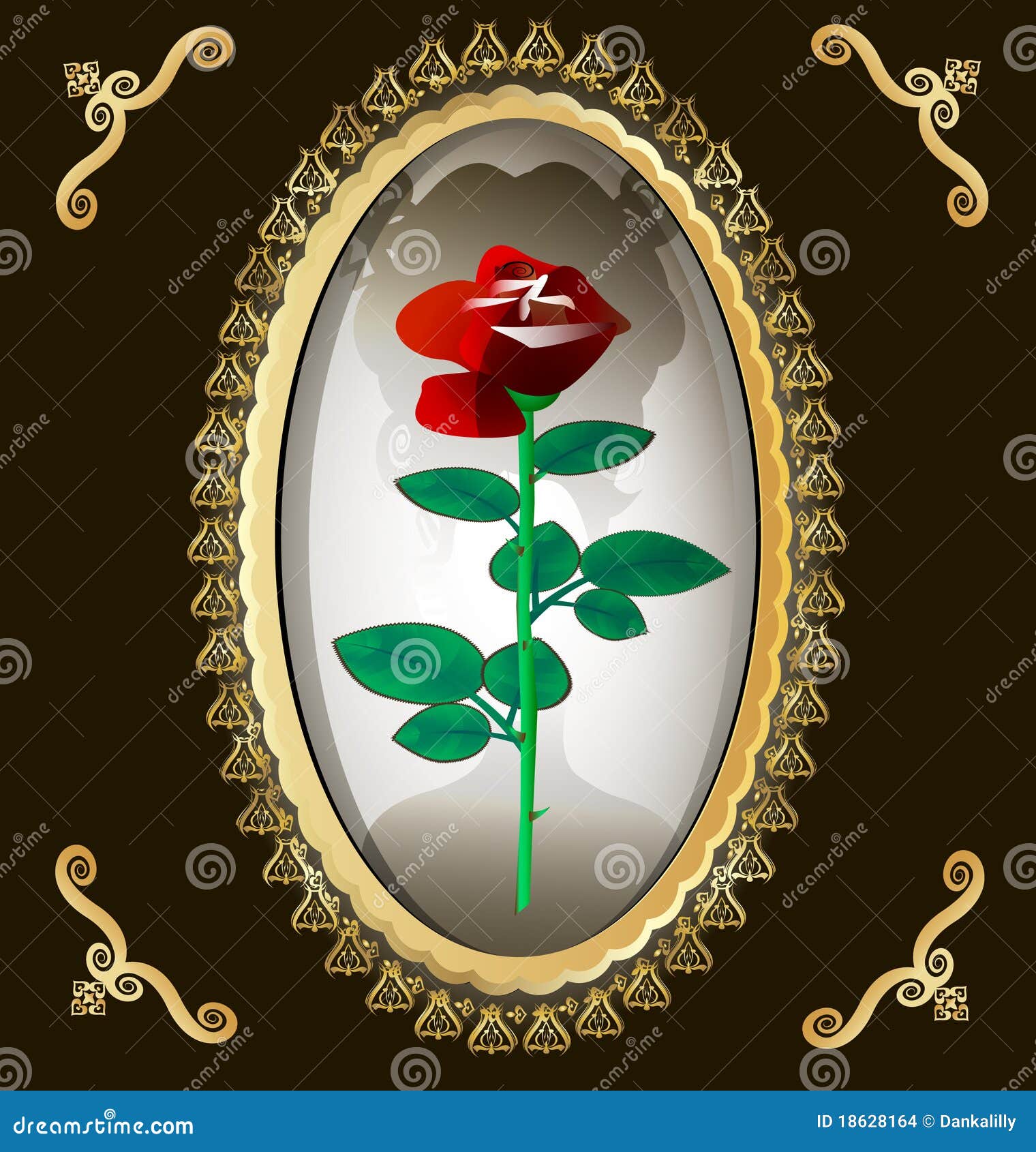 Locket and rose stock vector. Illustration of lighting - 18628164