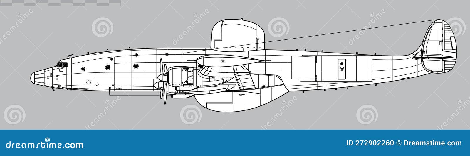 Lockheed EC-121 Warning Star. Vector Drawing Of Airborne Early Warning ...