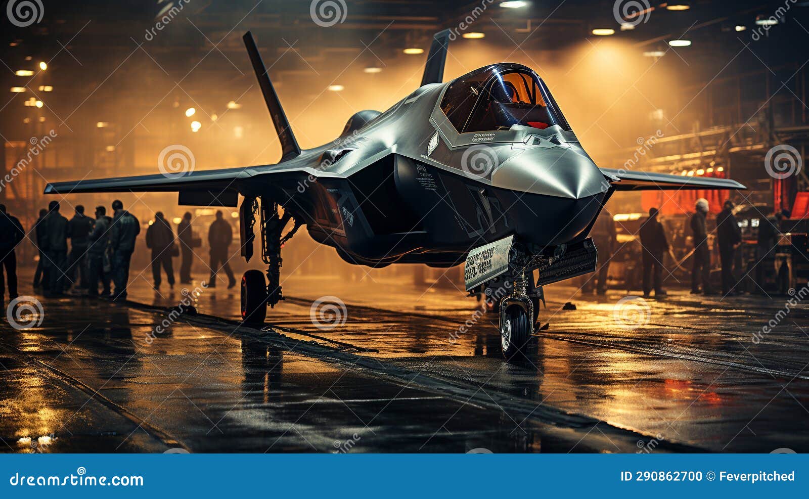 Dramatically Lit Lockheed Martin F-35 Fighter Jet Waiting On The Runway ...