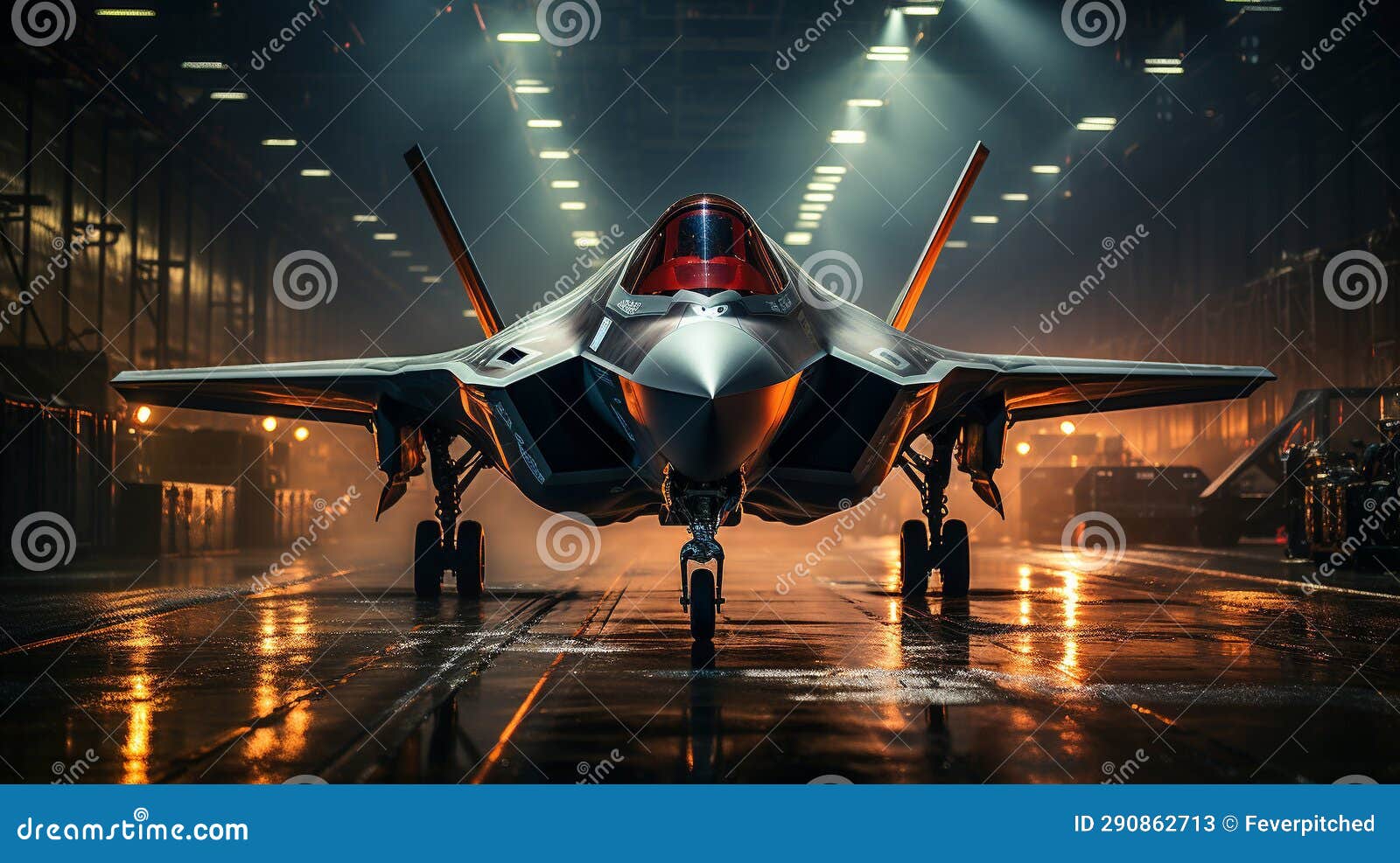 A Lockheed Martin F-35 Fighter Jet Waiting on the Runway - Generative ...