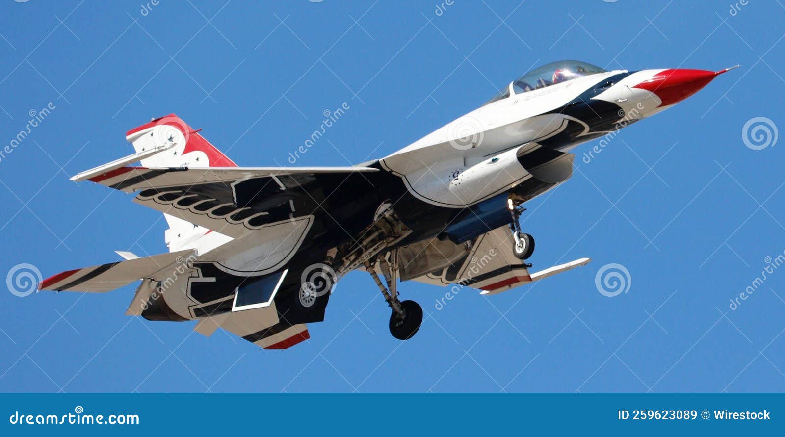 Lockheed Martin F-16 of the USAF Thunderbirds in the Blue Sky Editorial ...