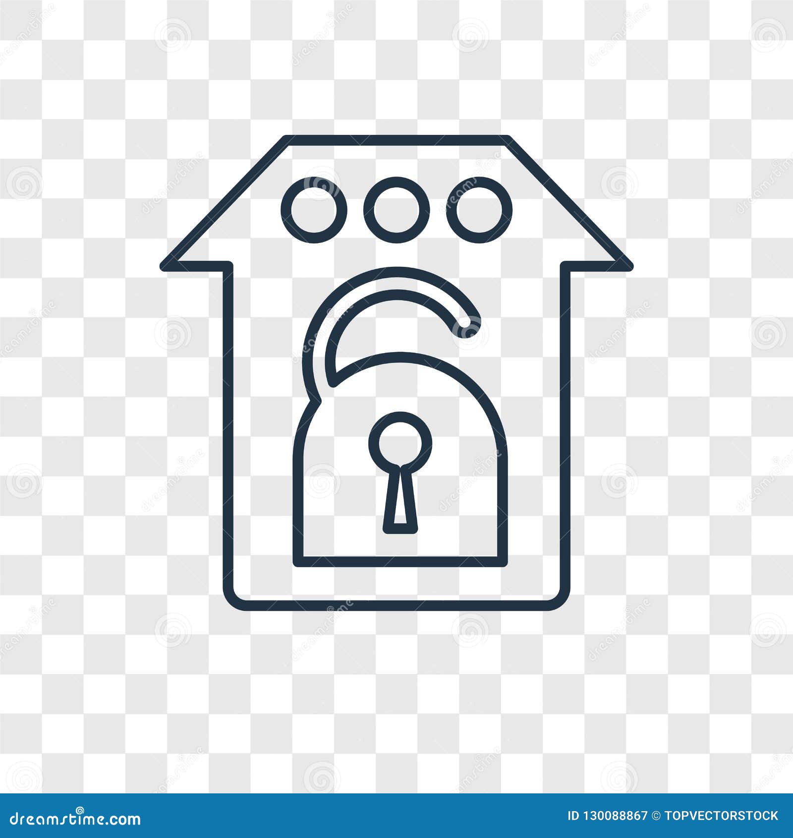 Locking Concept Vector Linear Icon Isolated on Transparent Background ...