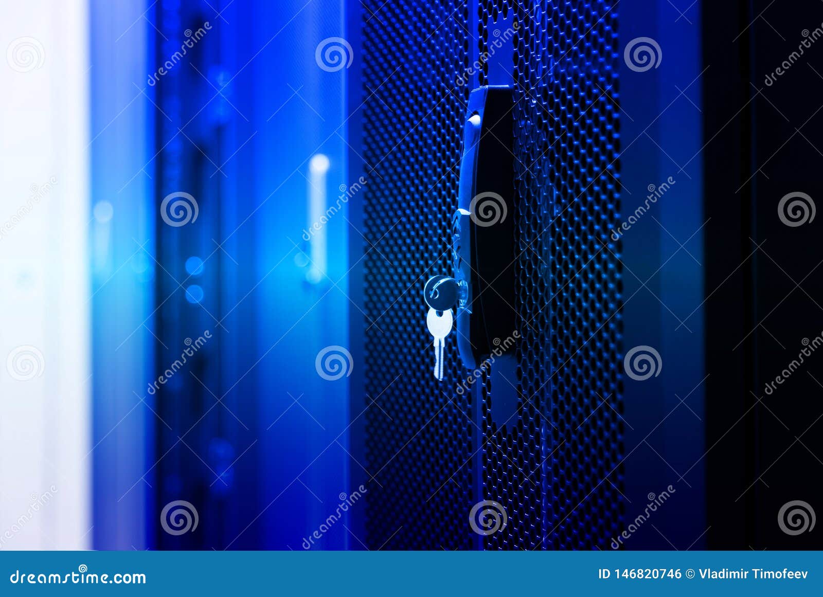 Locking Device Supercomputer Safety or Network Security Concept Blue ...