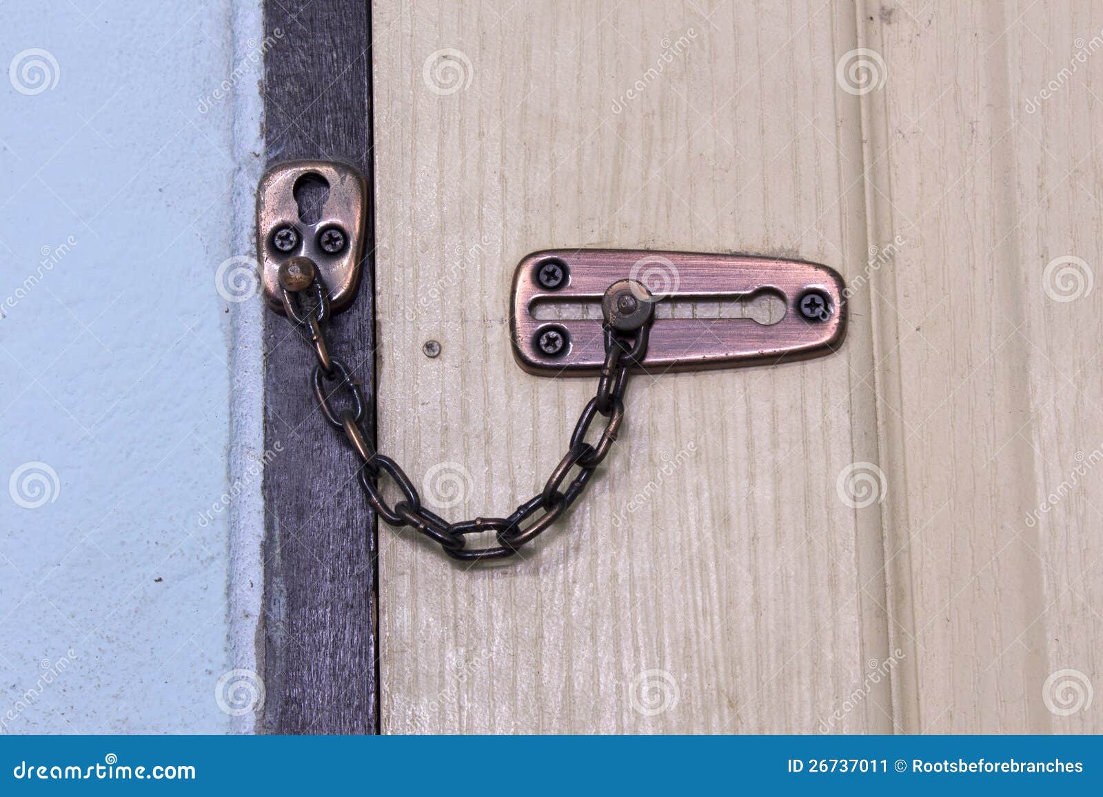 Locking Door Chains stock image. Image of safe, closed - 26737011