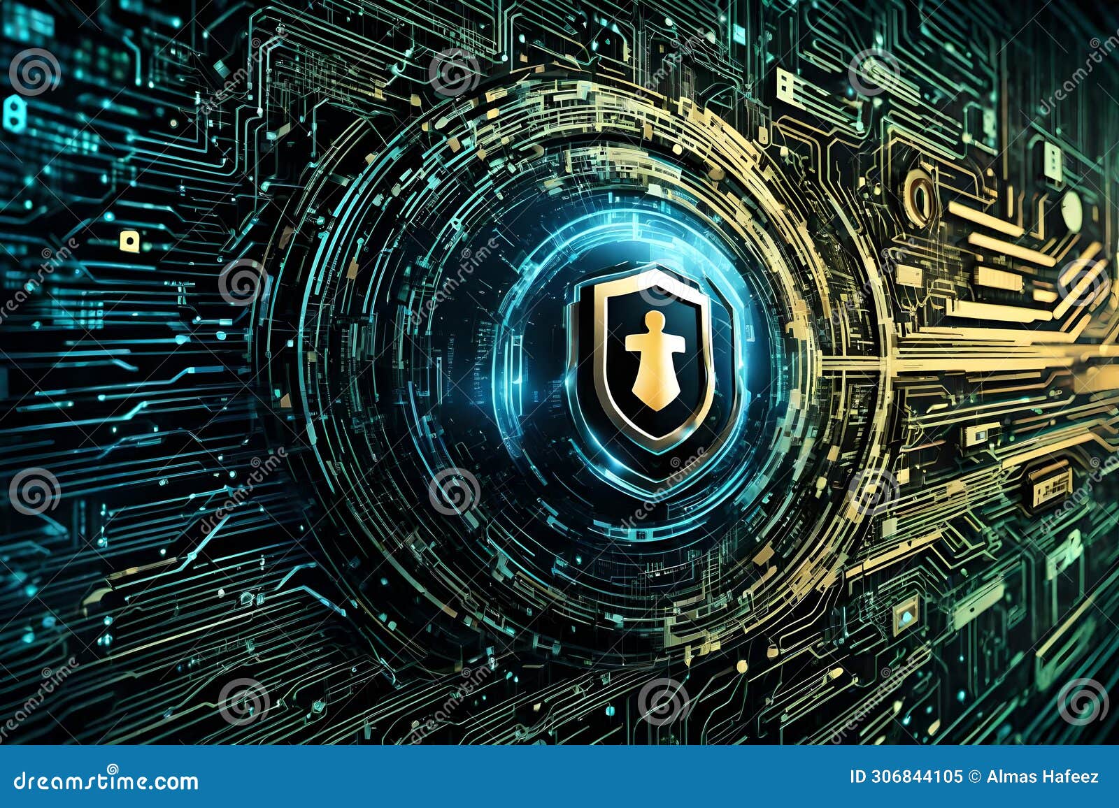 Locking Down Data Security: Abstract Tech Punk Cyberpunk Futuristic ...