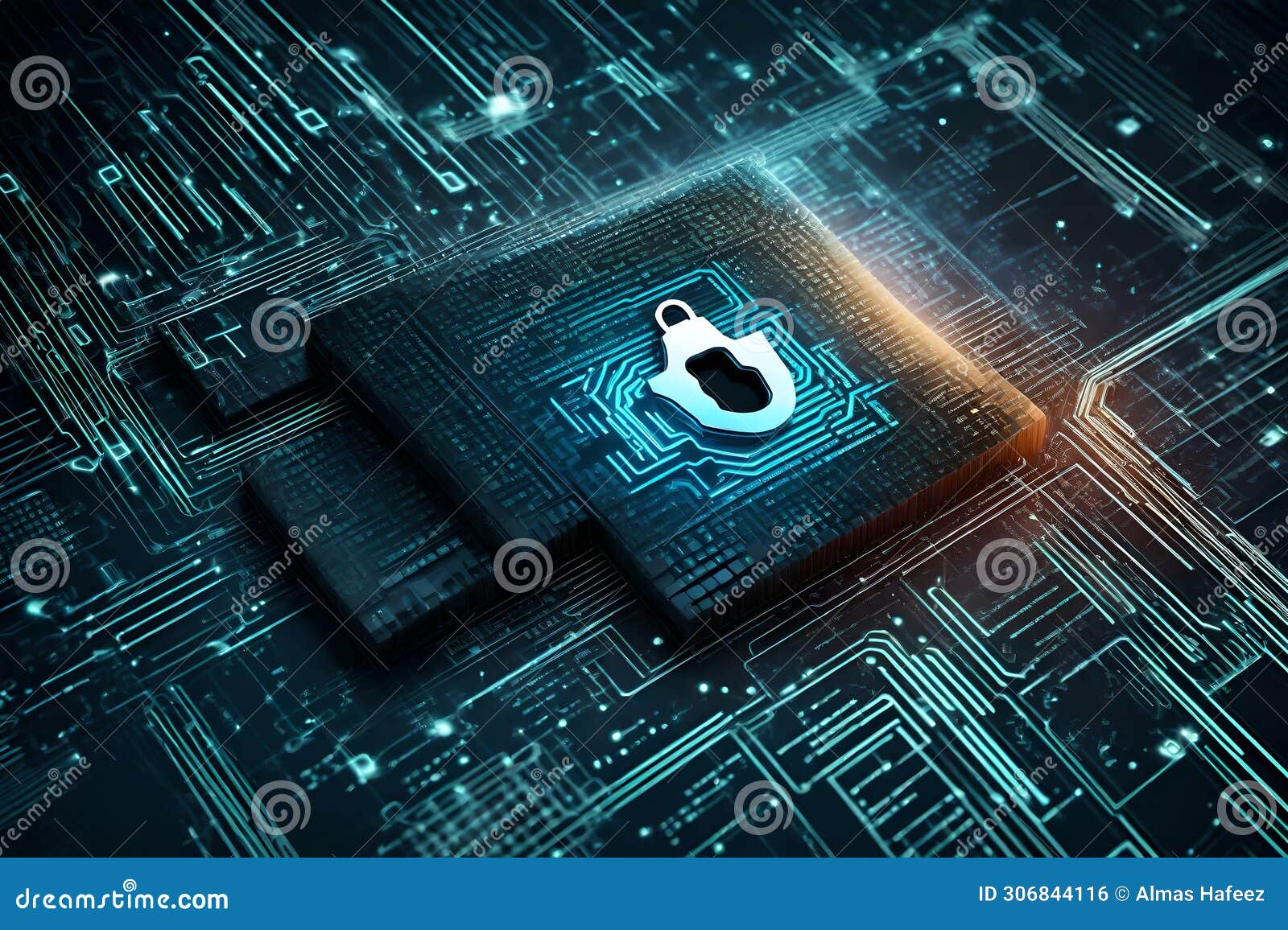 Locking Down Data Security: Abstract Tech Punk Cyberpunk Futuristic ...
