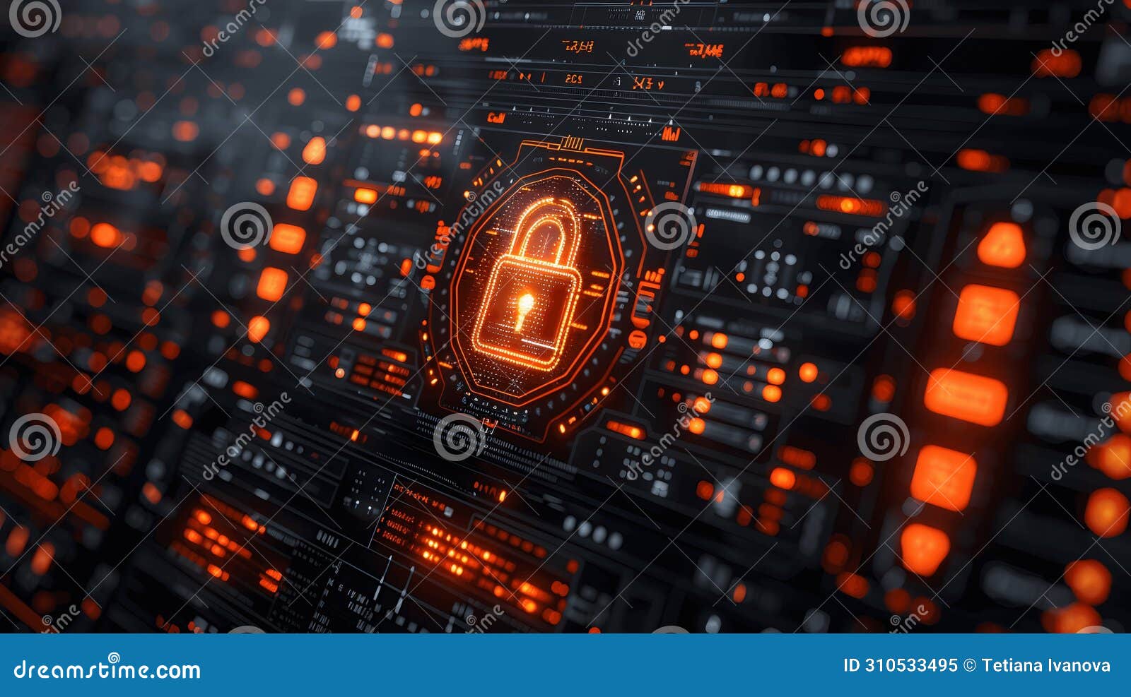 Locking Down Information in the Digital Age. Stock Illustration ...