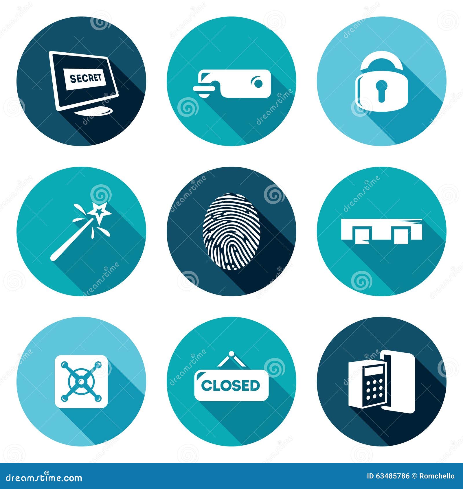 Locking Icons Set. Vector Illustration Stock Vector - Illustration of ...