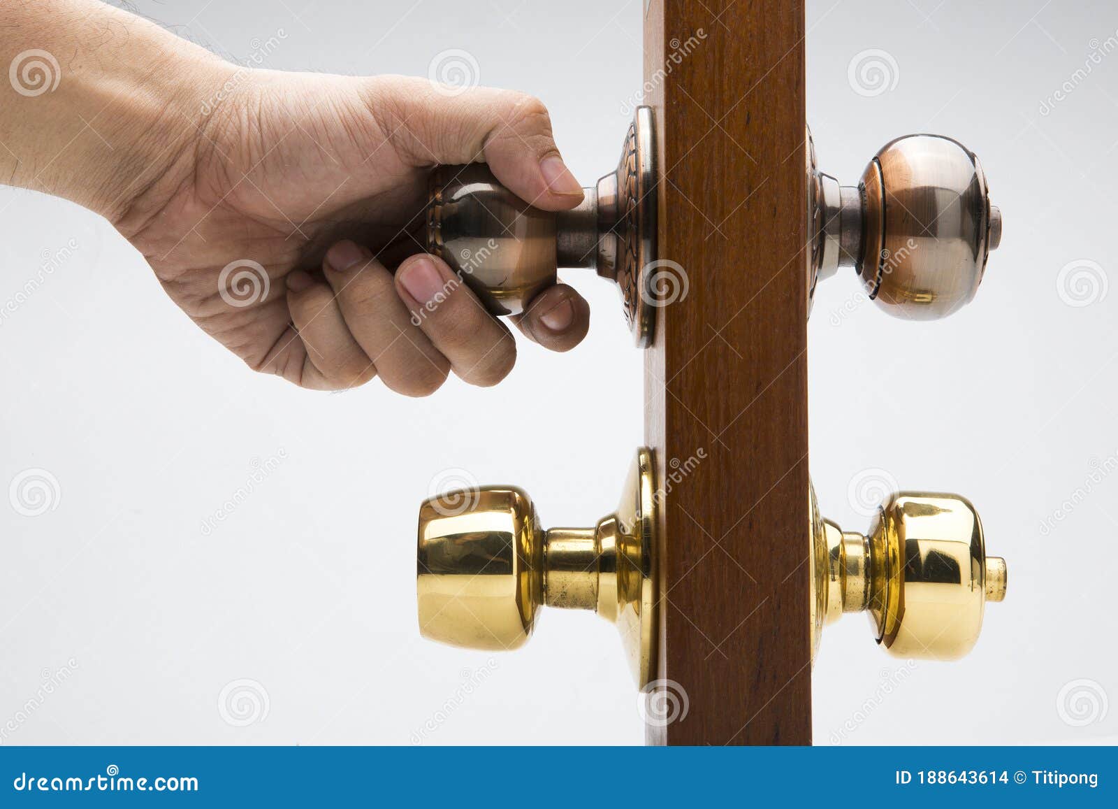 Locking Up or Unlocking Door with Key in Hand Stock Photo - Image of ...