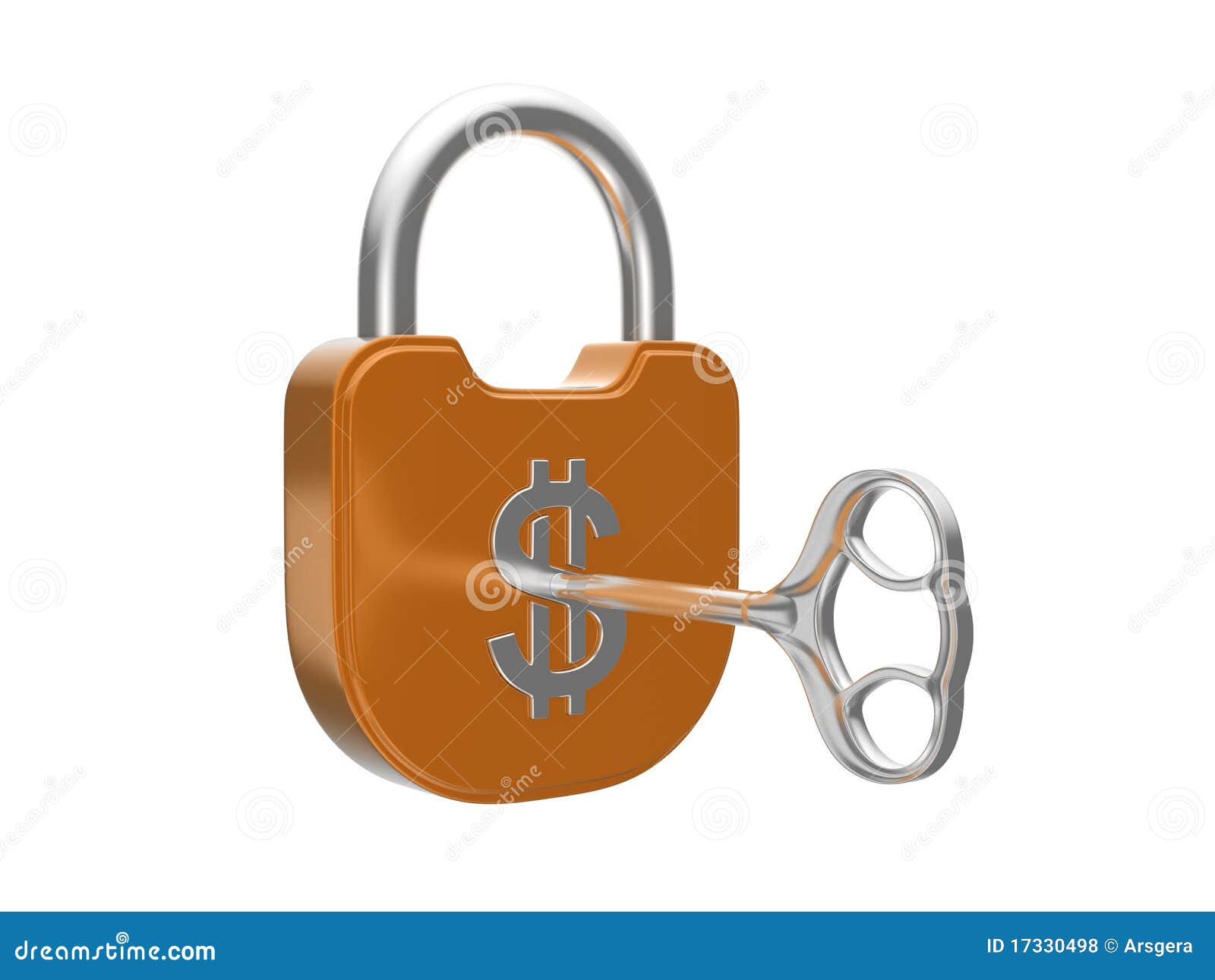 Locking the US Dollar Currency Lock with Key Stock Illustration ...