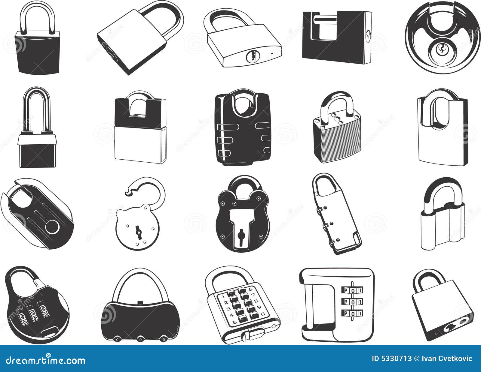 Locks stock vector. Illustration of graphic, security - 5330713