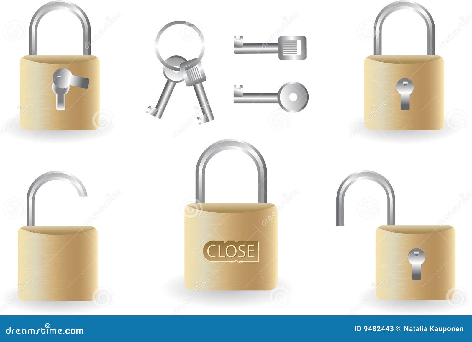 Gold Locks Combination. Realistic Rotating Secret Unlock Code Font ...