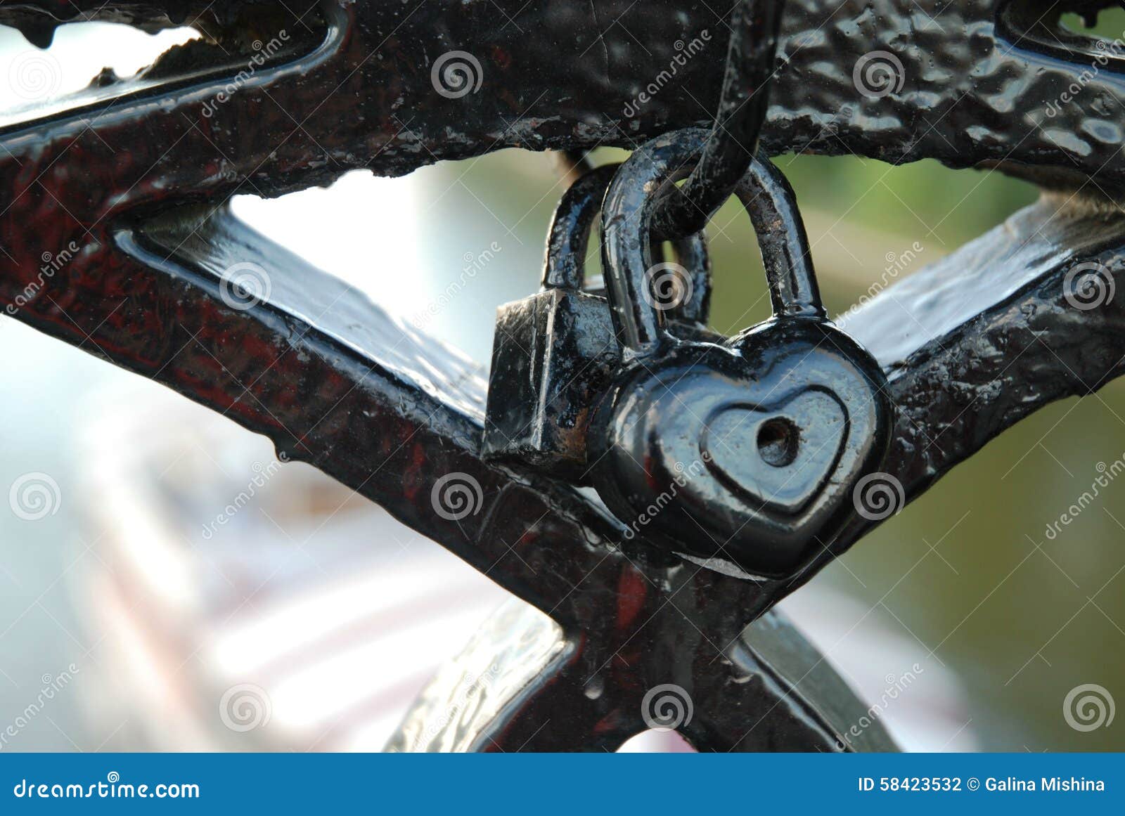 Locks on the bridge close stock photo. Image of black - 58423532
