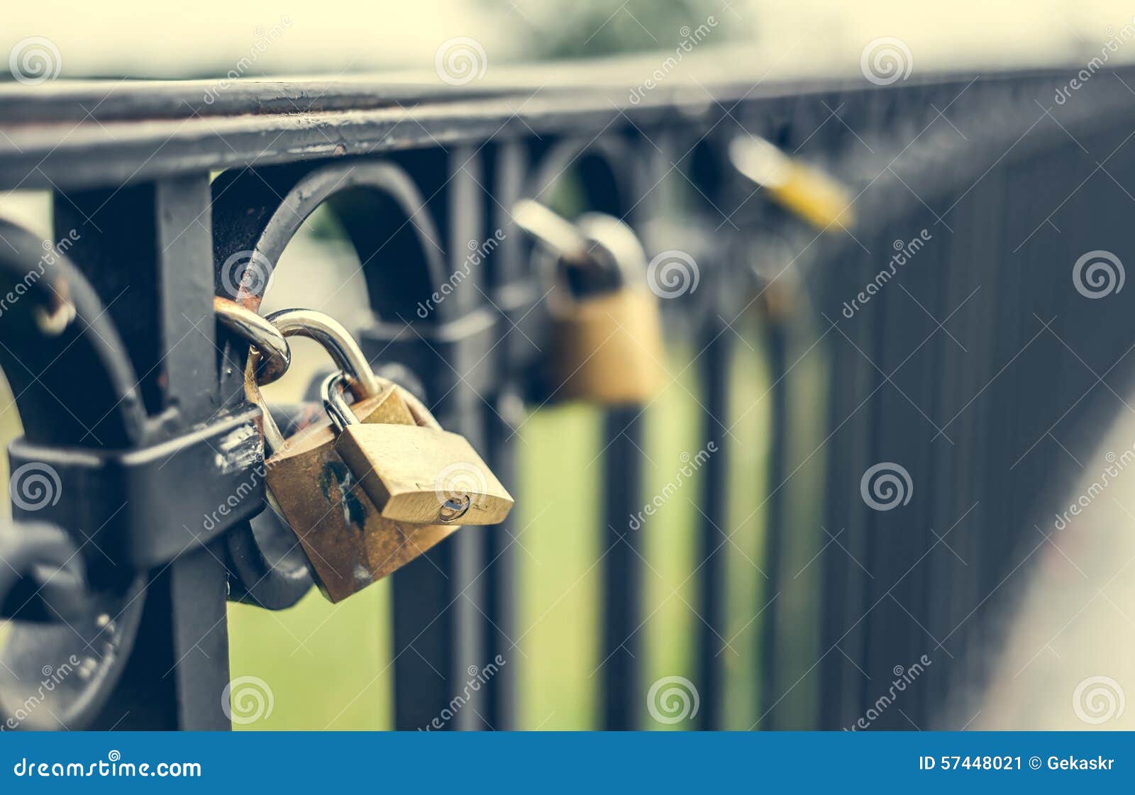 Locks on a bridge stock image. Image of tradition, forever - 57448021