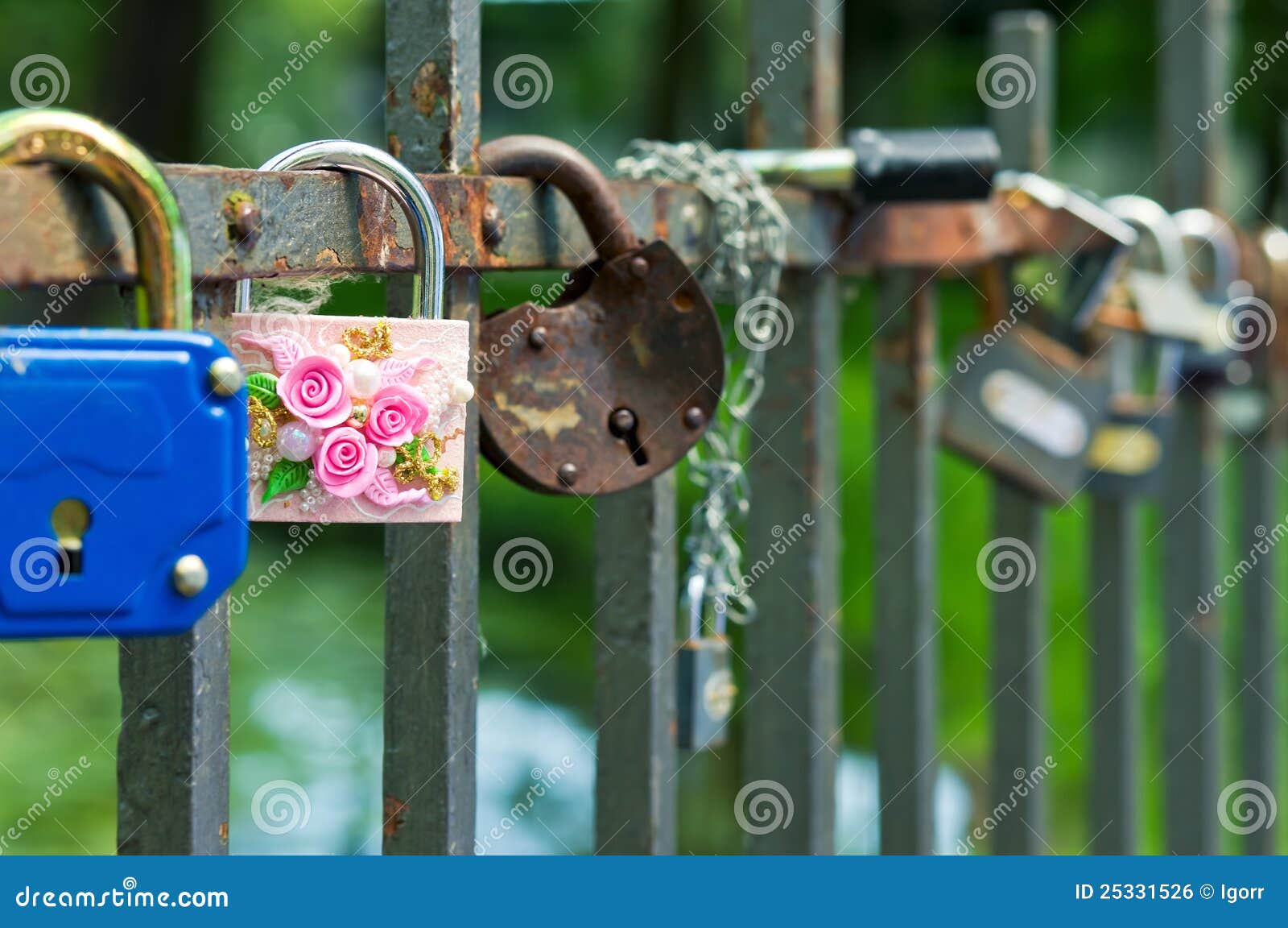 Locks on a Bridge Protection Stock Photo - Image of macro, lock: 25331526