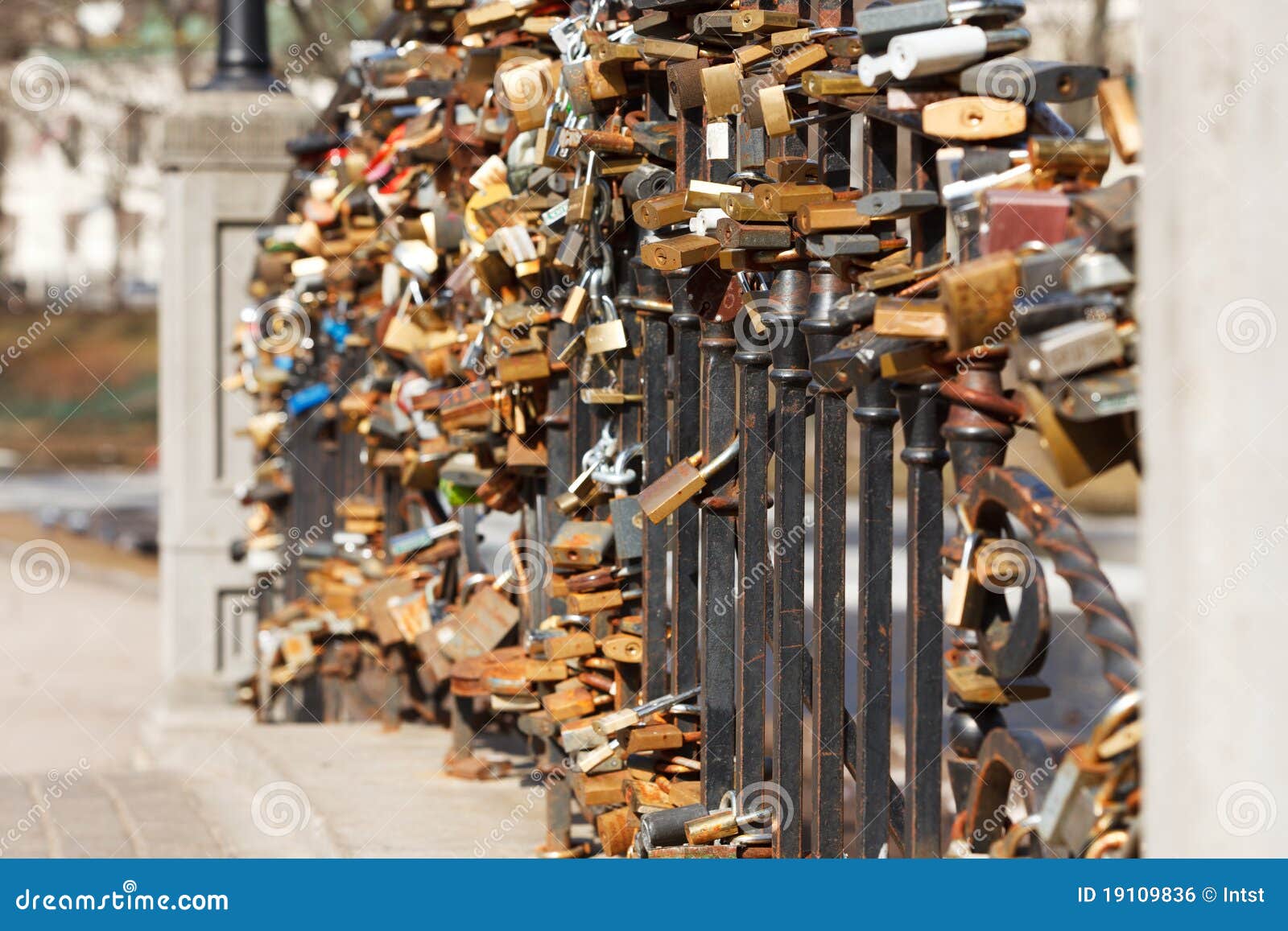 Locks on the Bridge Railing Stock Photo - Image of closeup, padlock ...