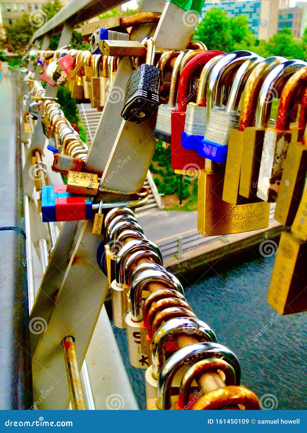 Locks on the bridge stock image. Image of bridge, locks - 161450109