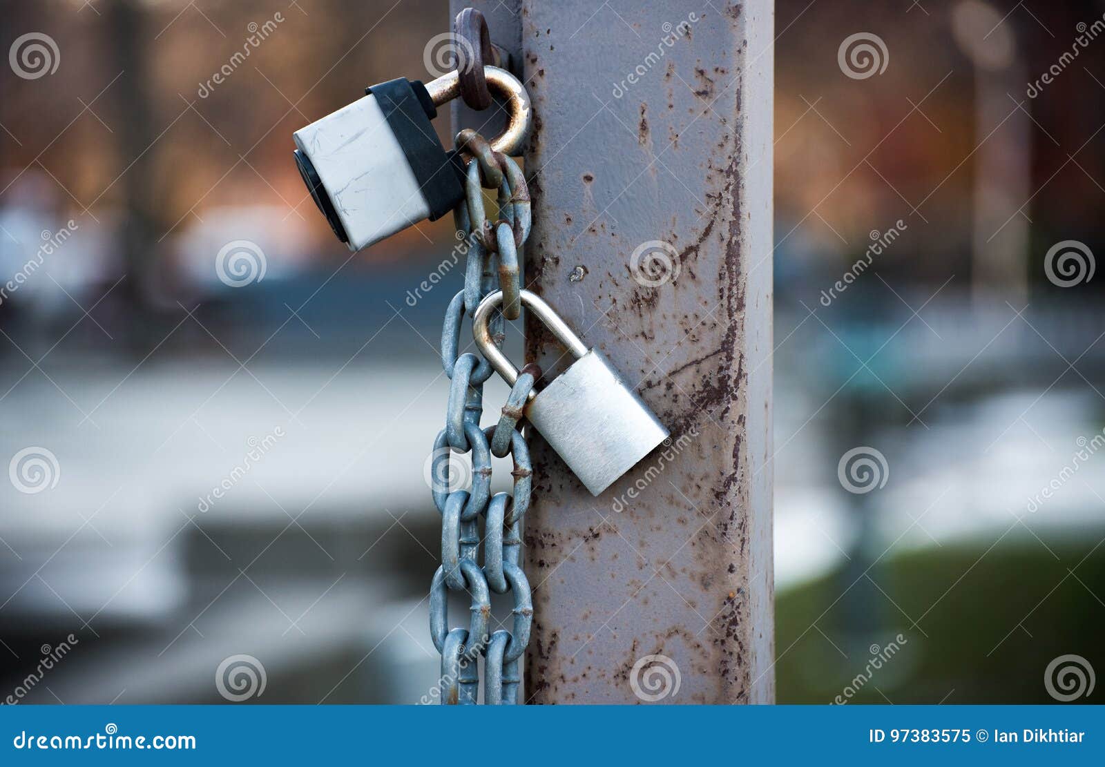 Locks and a chain stock image. Image of finance, credit - 97383575
