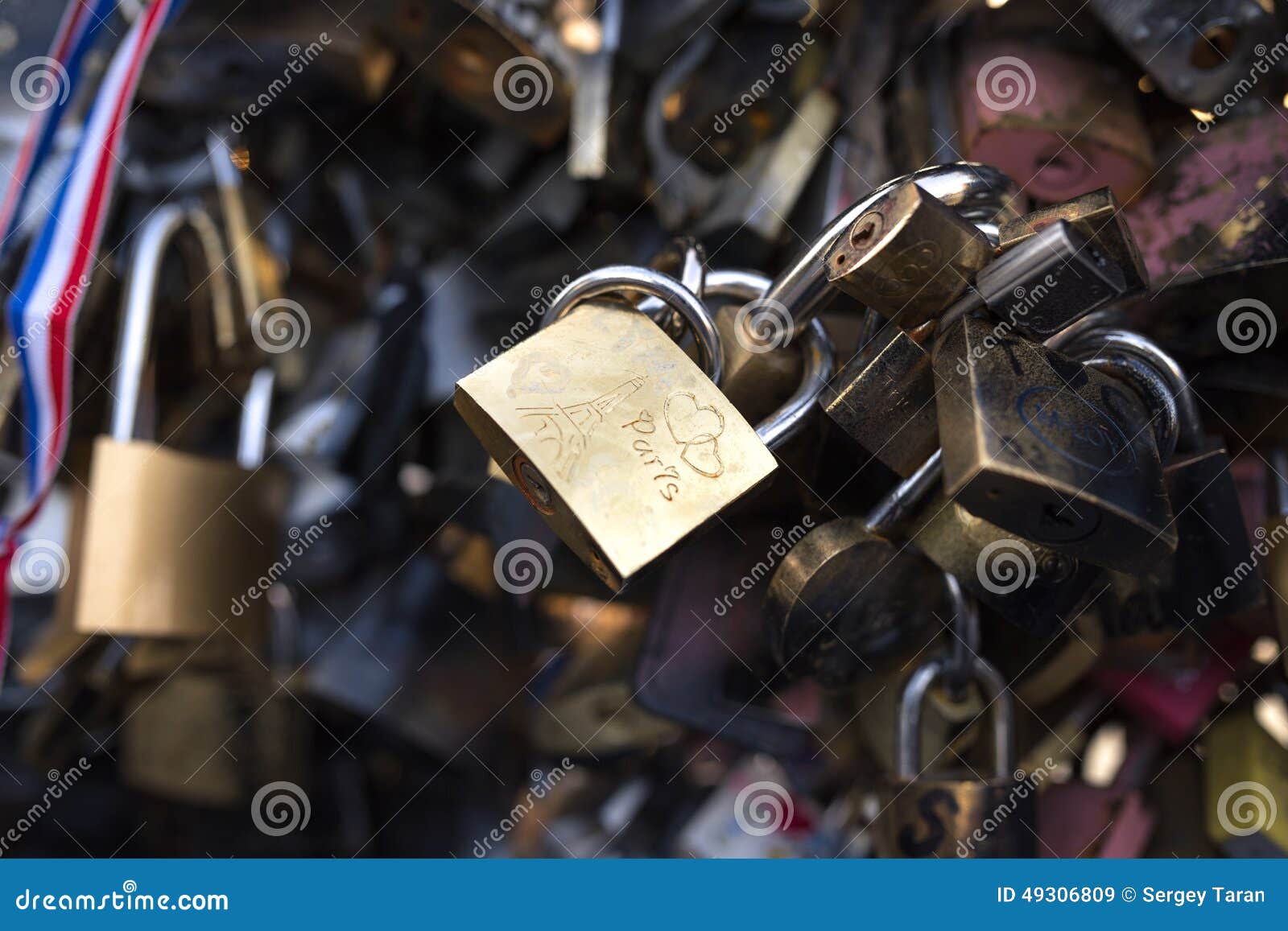 Locks engraved with Paris stock image. Image of locks - 49306809