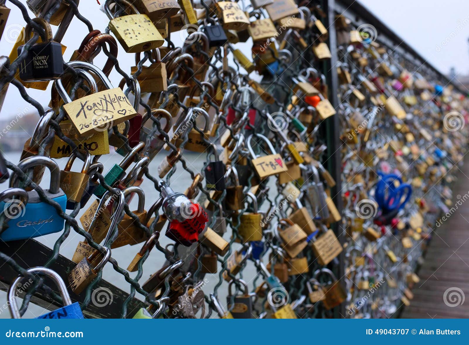 Locks on Fence on Paris Bridge Editorial Photography - Image of locks ...