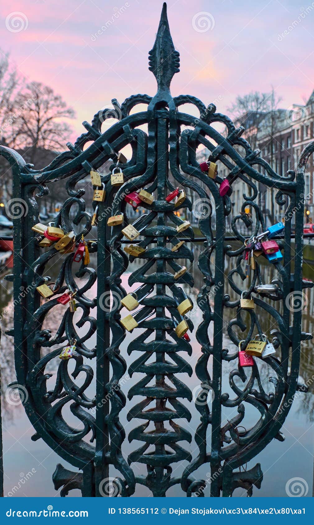 Locks on the Gate in Amsterdam, Netherlands Editorial Photography ...