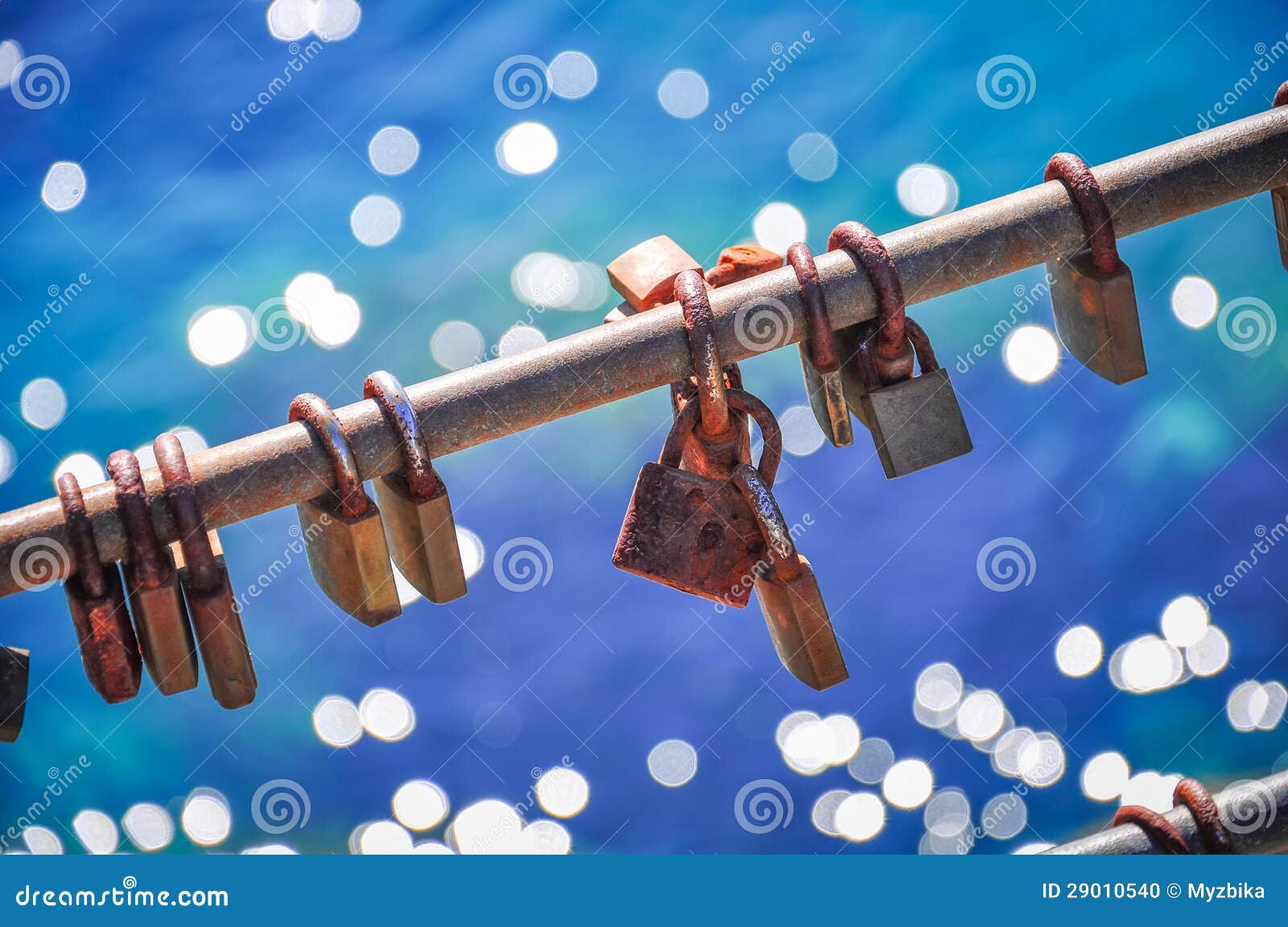 Locks for good luck stock photo. Image of wedding, blue - 29010540