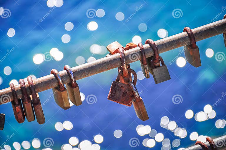Locks for good luck stock photo. Image of wedding, blue - 29010540