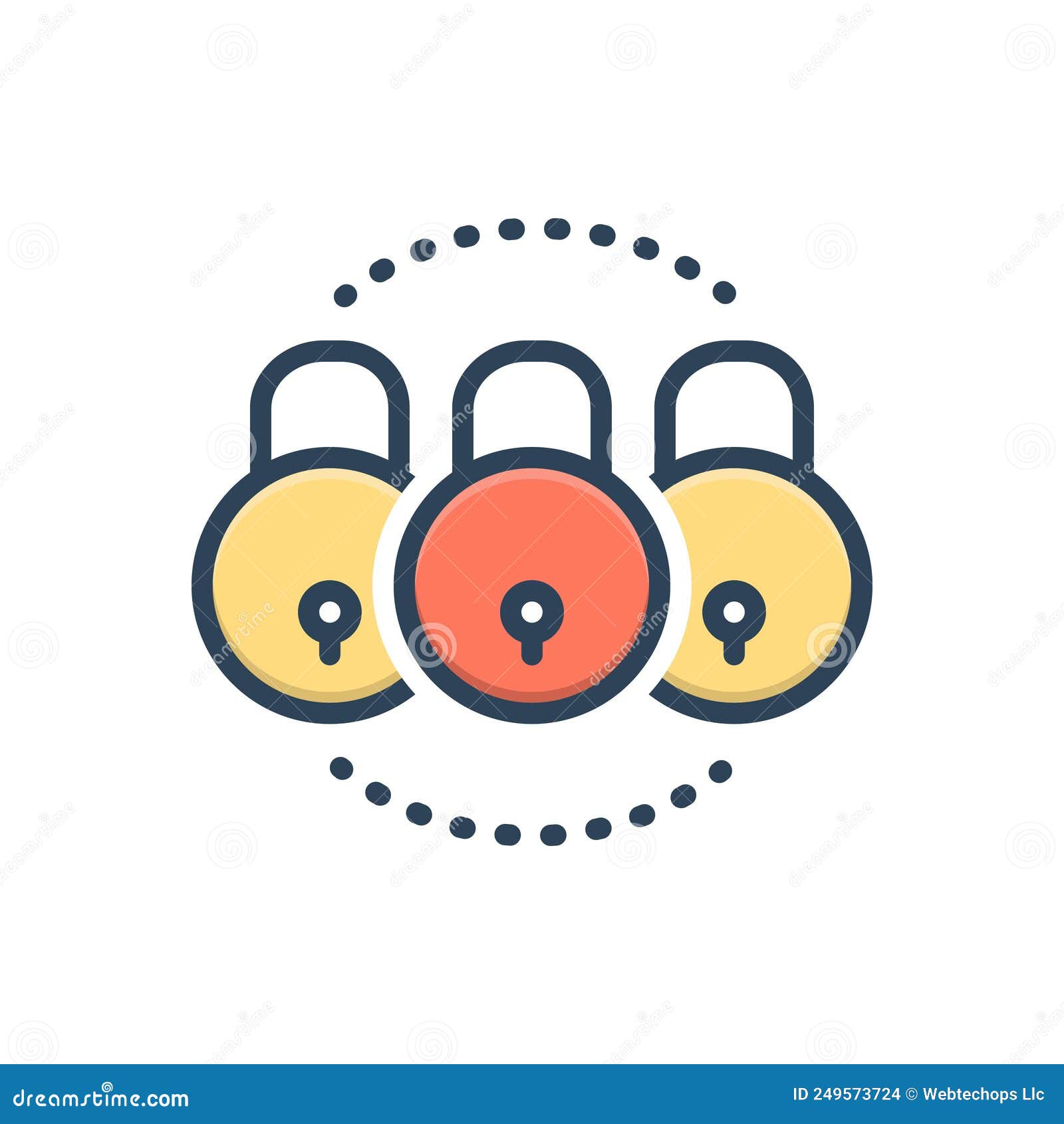 Color Illustration Icon for Locks, Lockage and Secure Stock ...