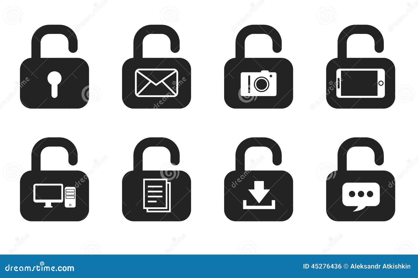 Locks icons stock vector. Illustration of element, bodyguard - 45276436