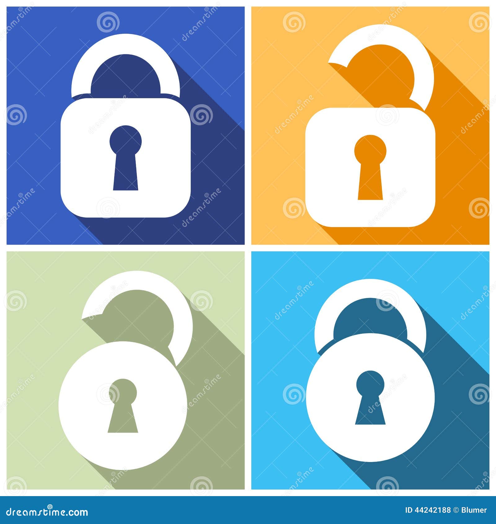 Locks icons stock vector. Illustration of guard, brass - 44242188